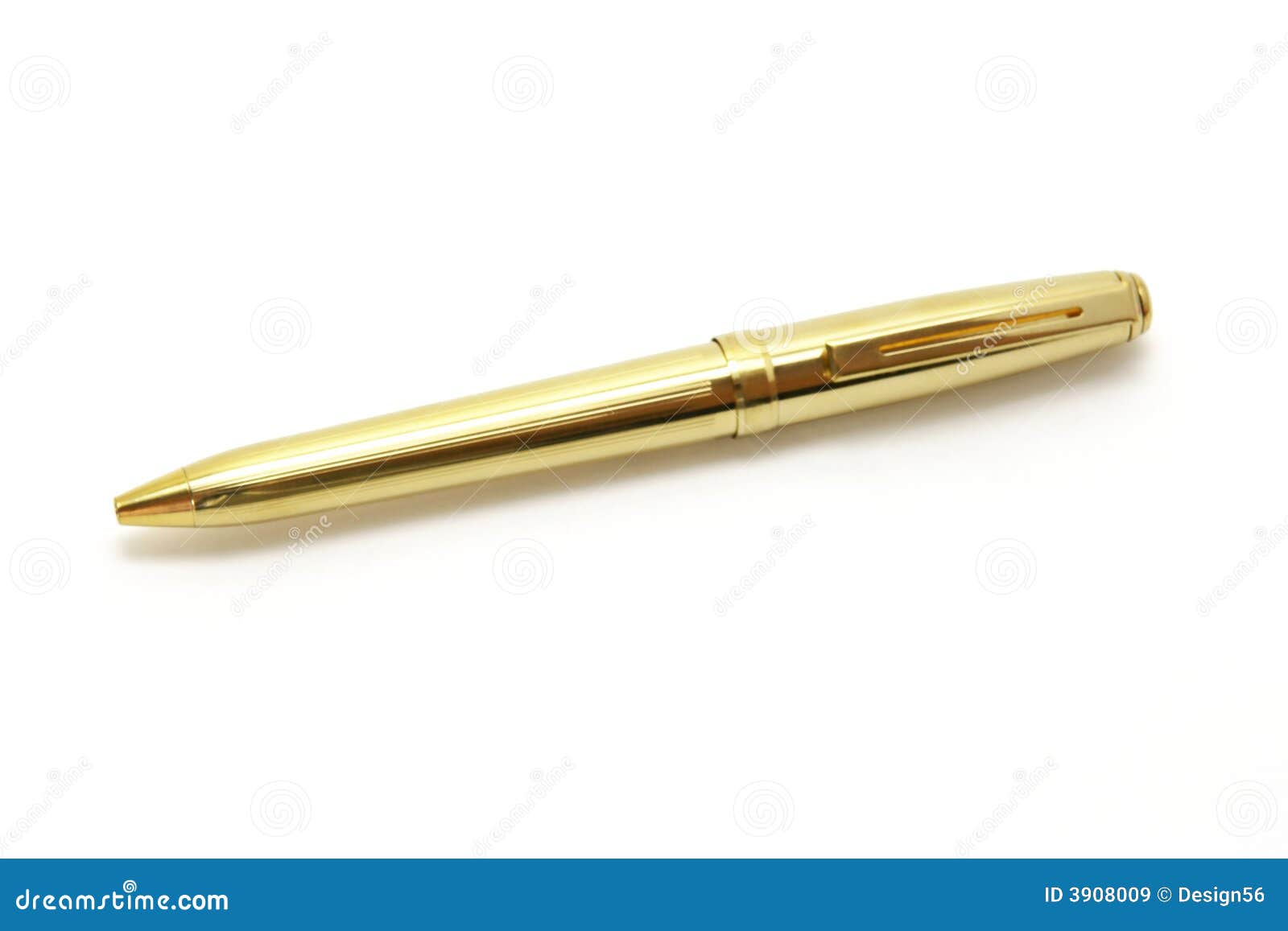 Gold ball point pen stock image. Image of instrument, contract - 3908009