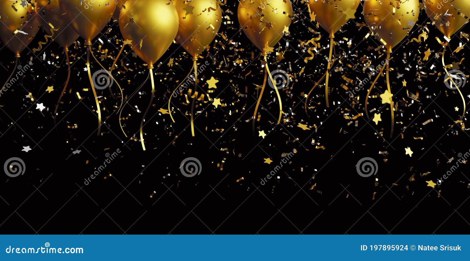 Falling Confetti Black Background