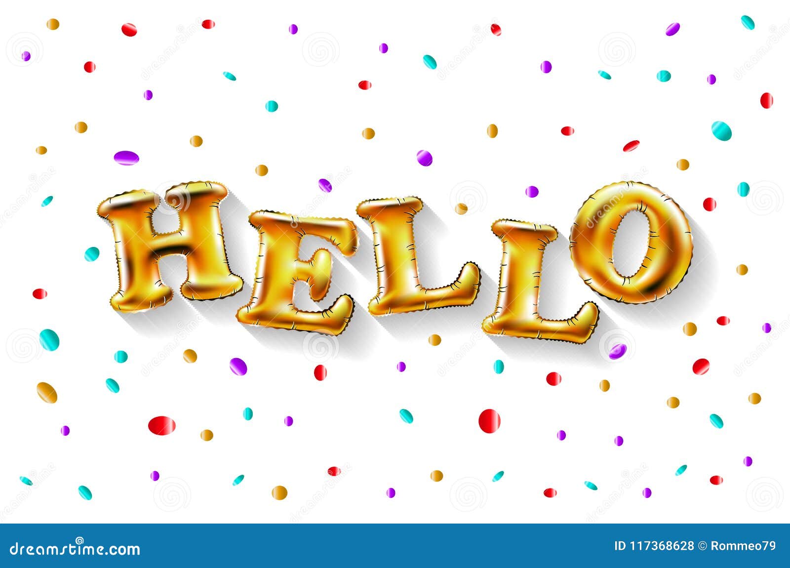 Gold Balloon Font of Upper Case Letters HELLO Stock Vector ...