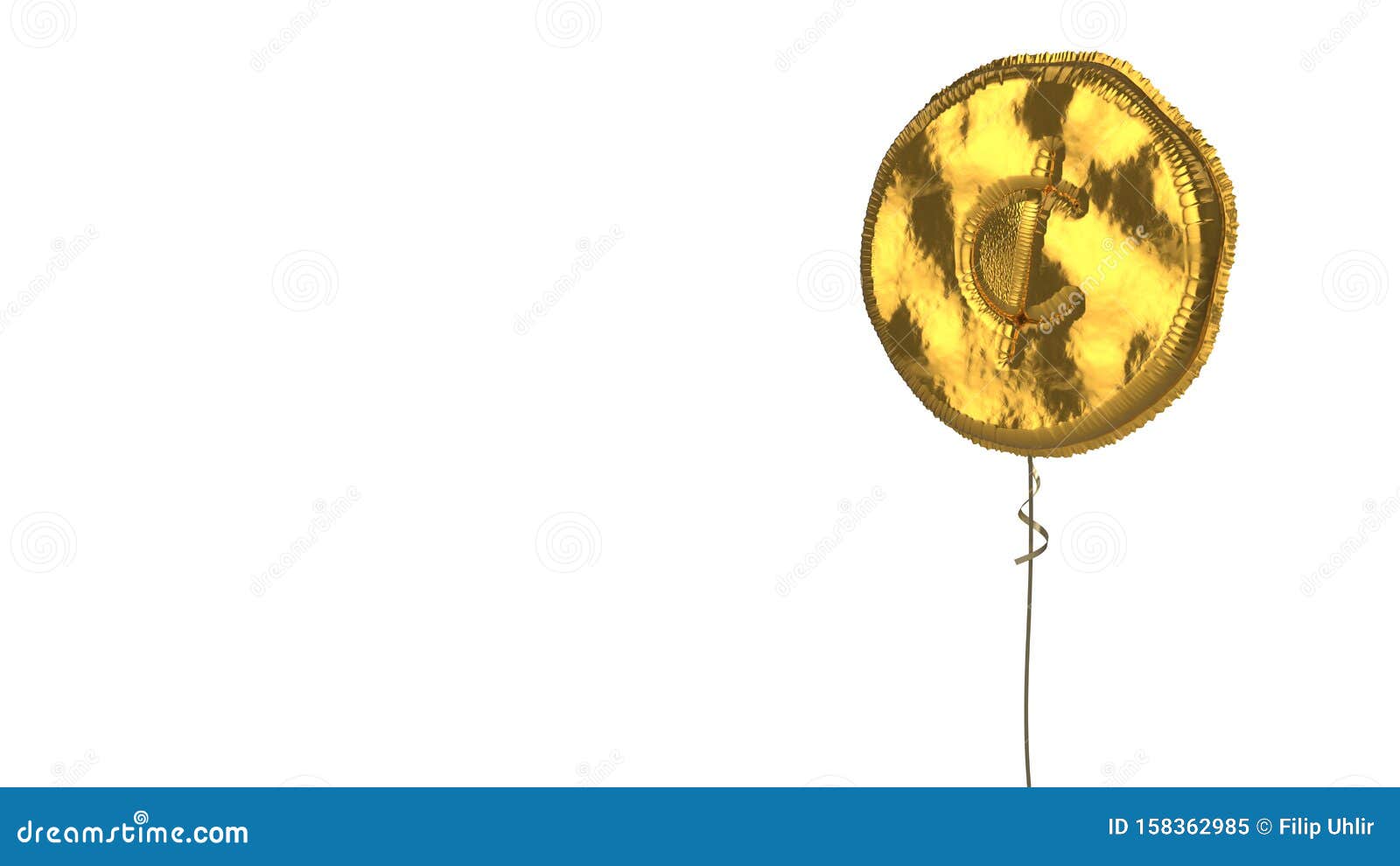 Gold Balloon Symbol of Cent on White Background Stock Illustration ...