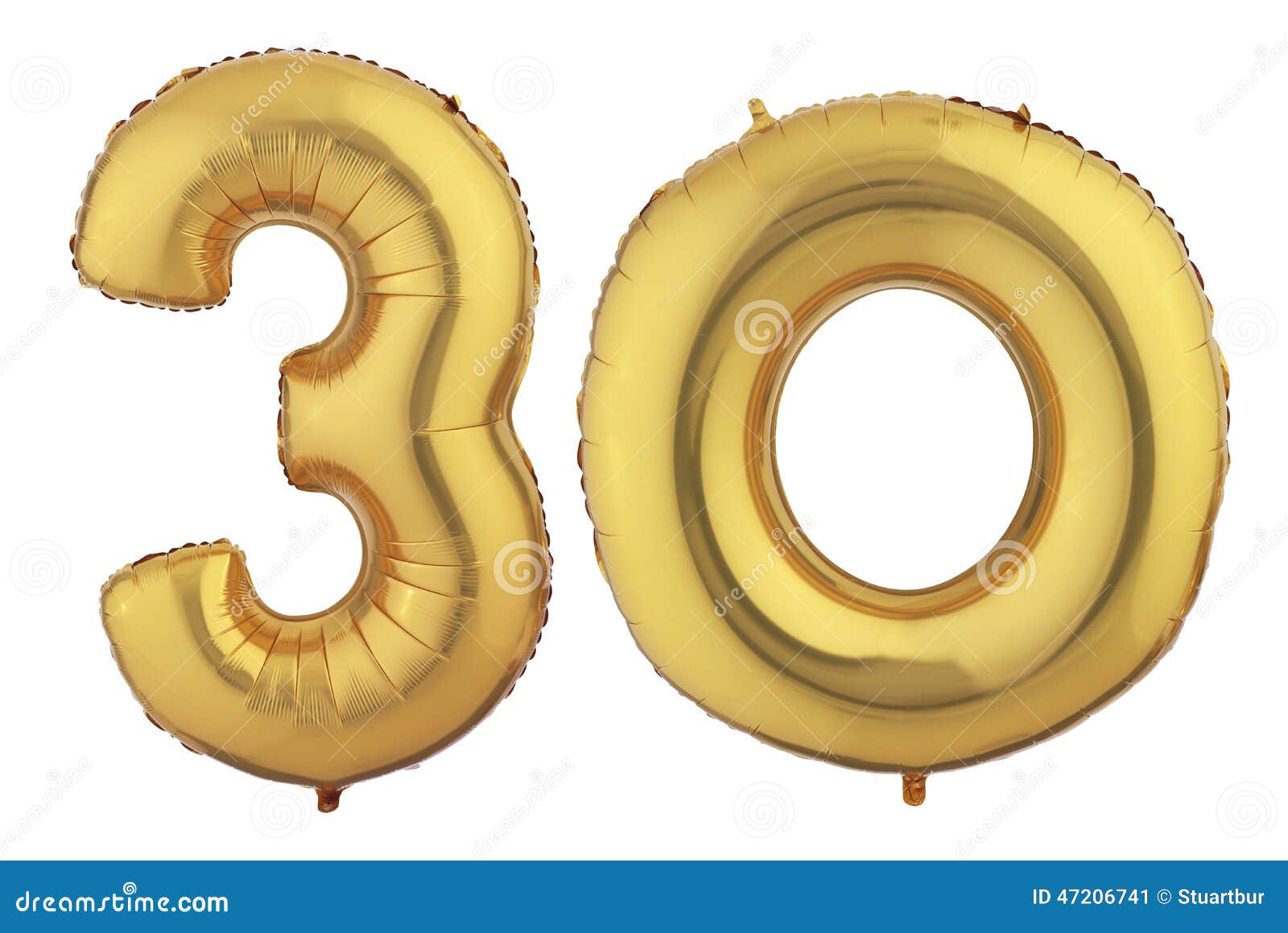 Gold Balloon Thirty stock illustration. Illustration of marketing ...