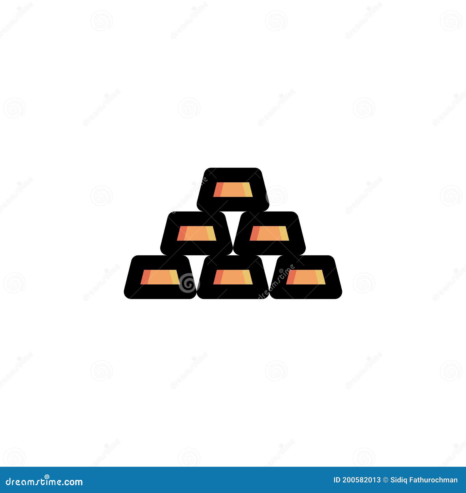 Gold, Bank Icon stock vector. Illustration of golden - 200582013