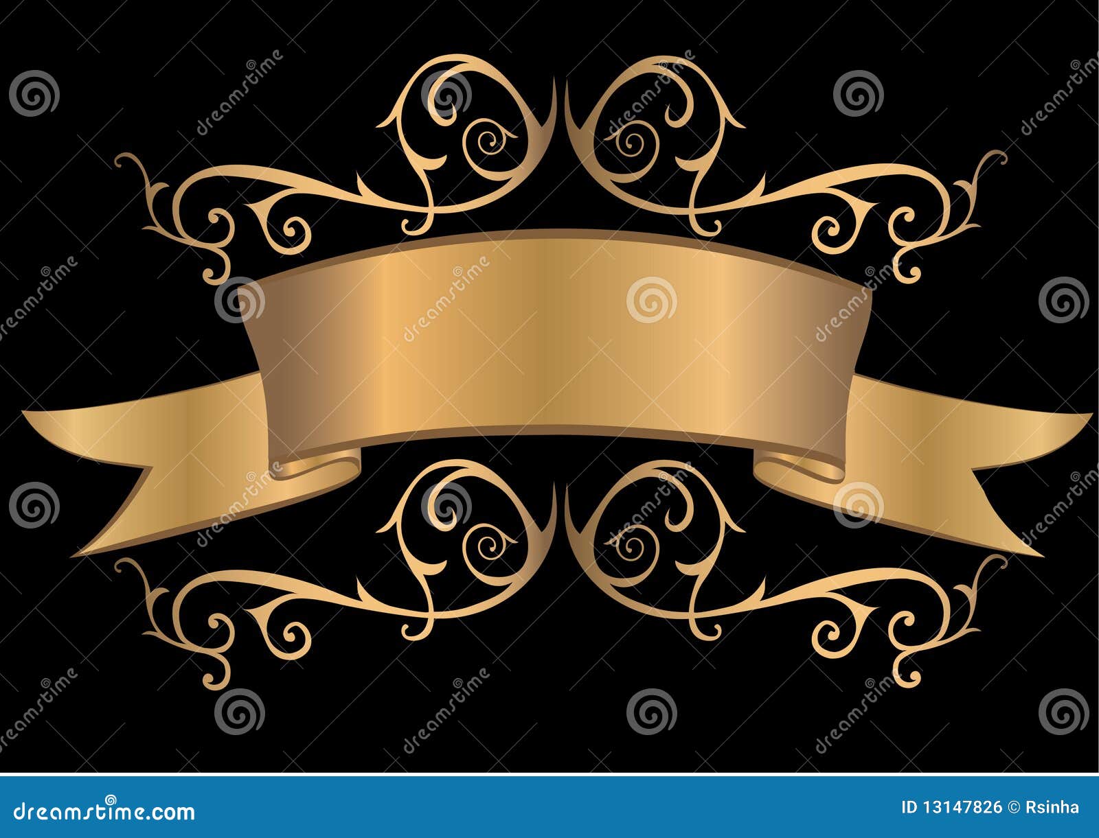 Gold banner stock vector. Illustration of event, ribbon - 13147826