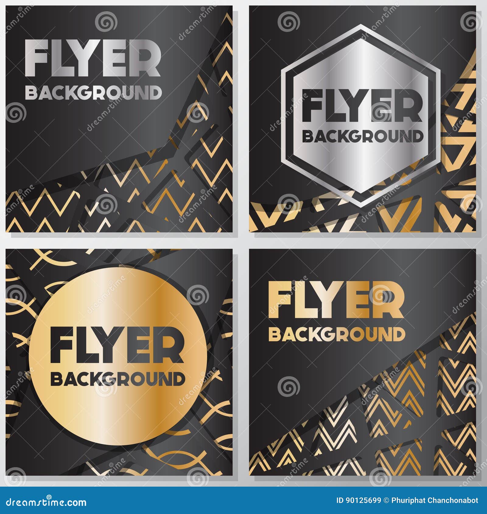 Gold Banner Background Flyer Style Design Template Stock Vector ...