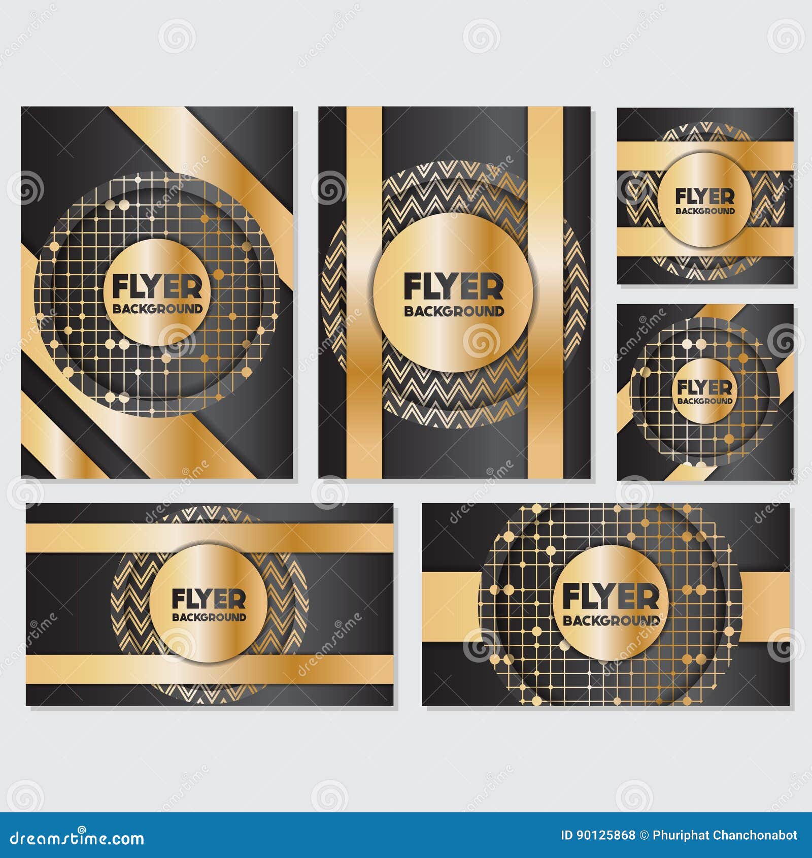 Gold Banner Background Flyer Style Design Template Stock Vector ...