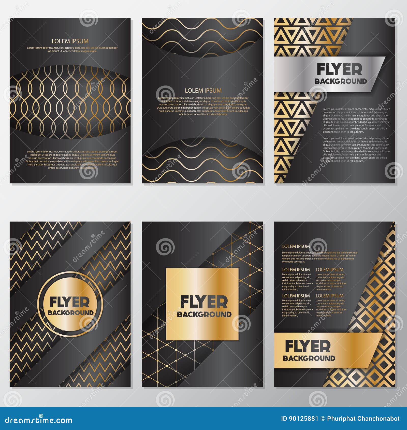 Gold Banner Background Flyer Style Design Template Stock Vector ...