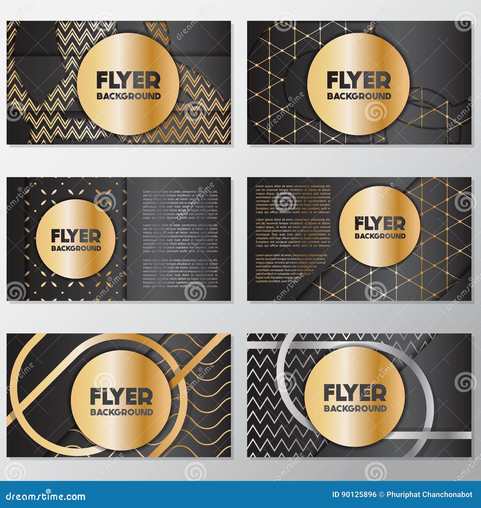 Gold Banner Background Flyer Style Design Template Stock Vector ...
