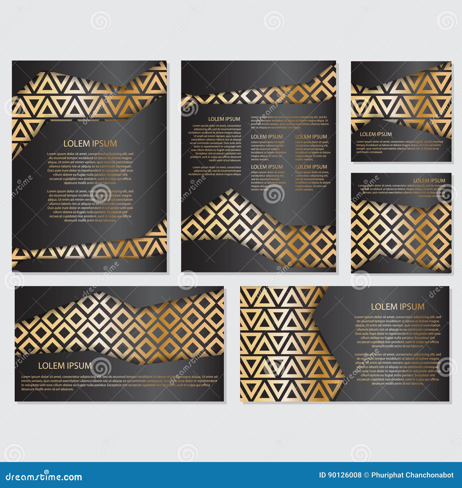 Gold Banner Background Flyer Style Design Template Stock Vector ...