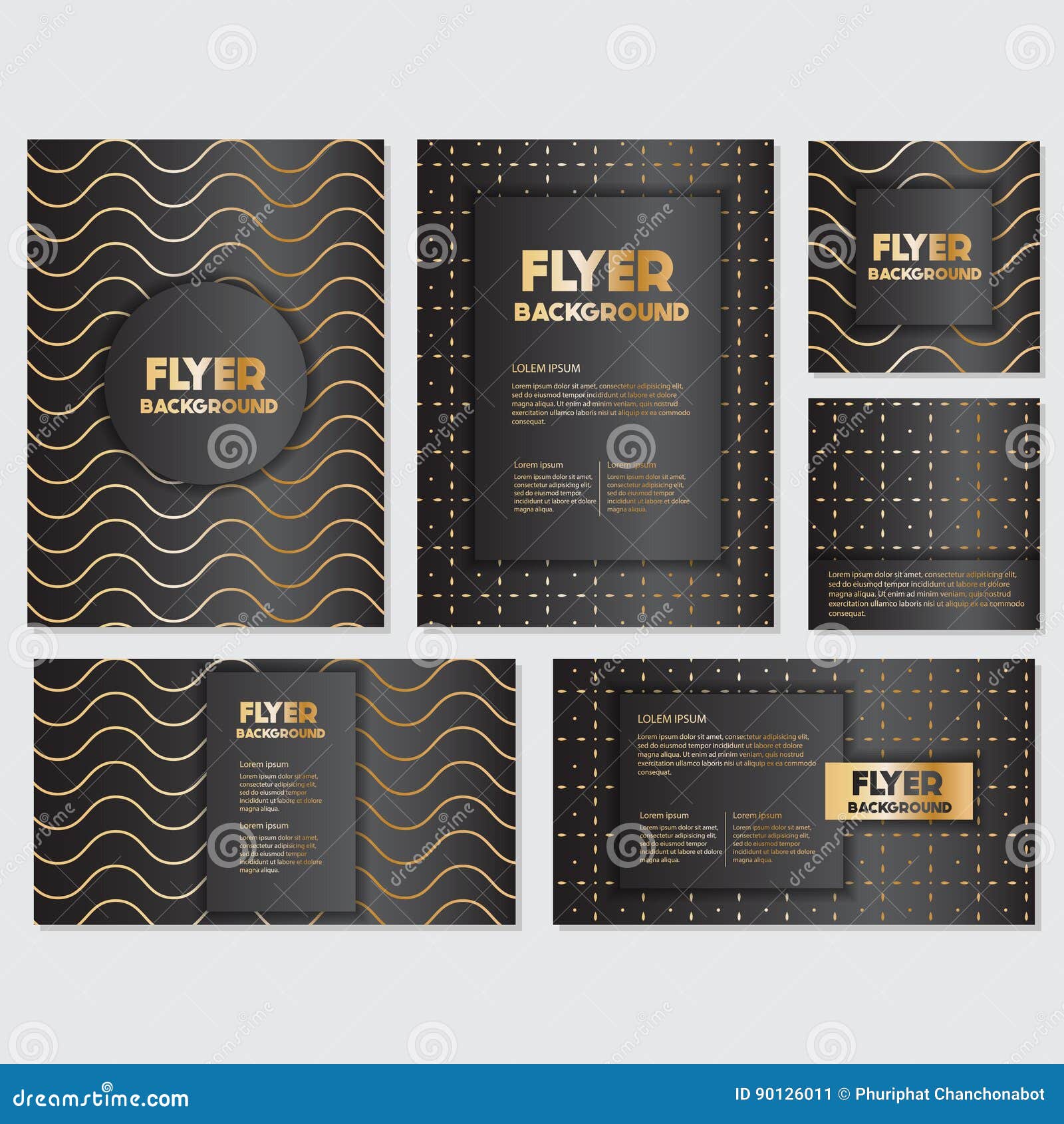 Gold Banner Background Flyer Style Design Template Stock Vector ...