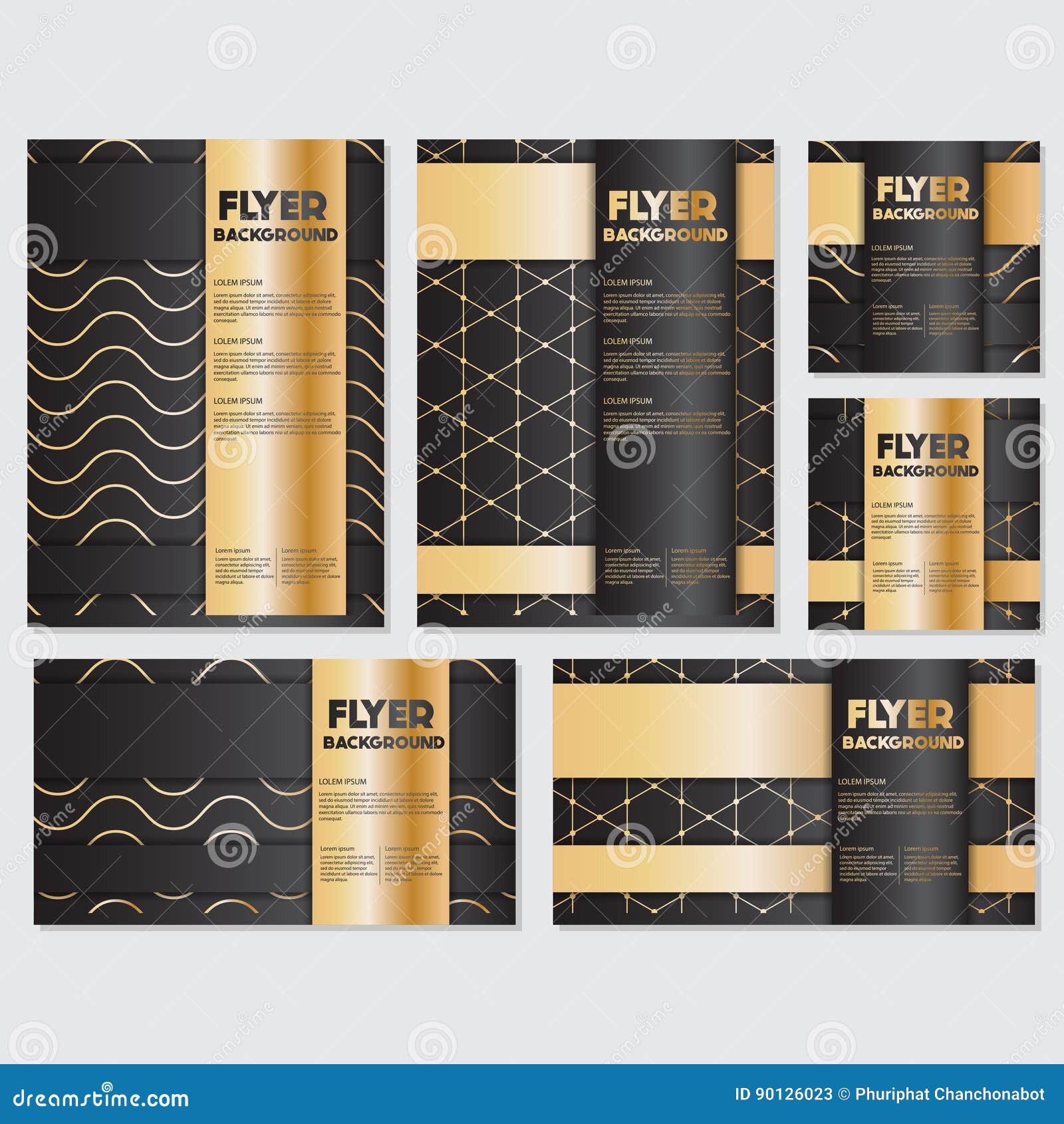 Gold Banner Background Flyer Style Design Template Stock Vector ...