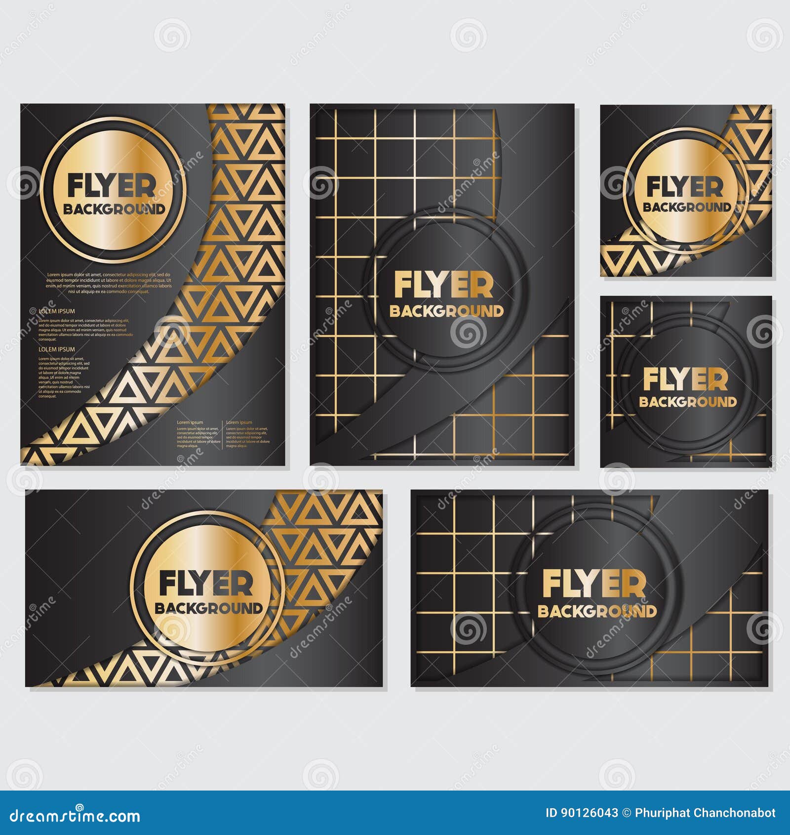 Gold Banner Background Flyer Style Design Template Stock Vector ...