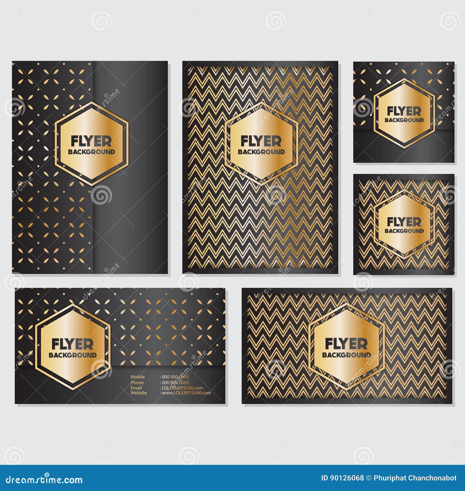 Gold Banner Background Flyer Style Design Template Stock Vector ...