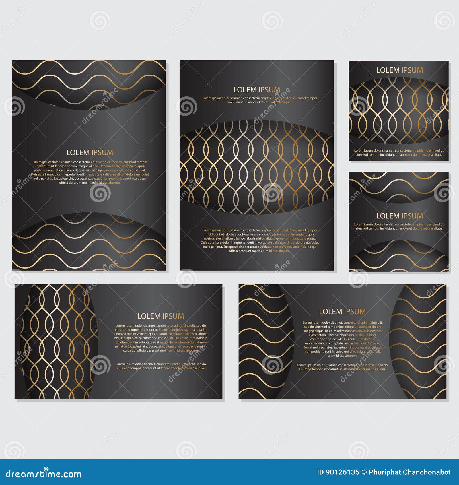 Gold Banner Background Flyer Style Design Template Stock Vector ...