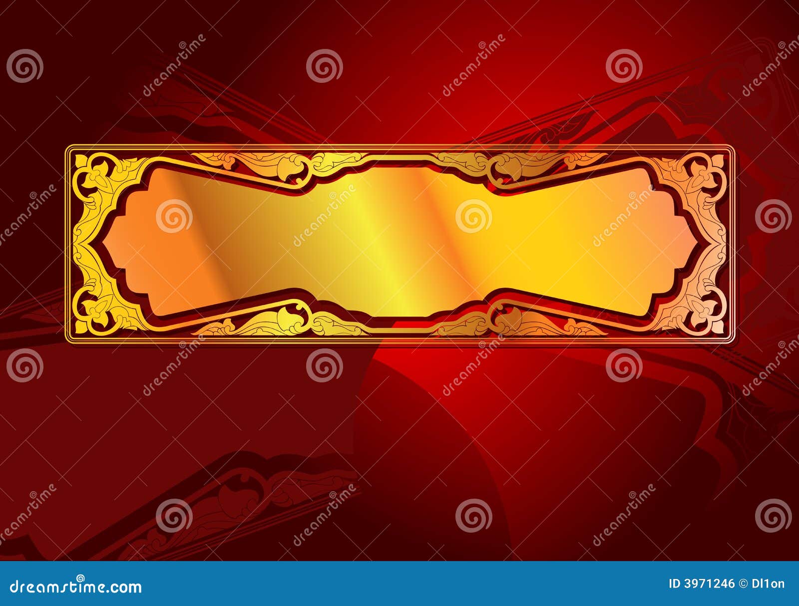 Gold Banner Classic Style. stock vector. Illustration of line - 3971246
