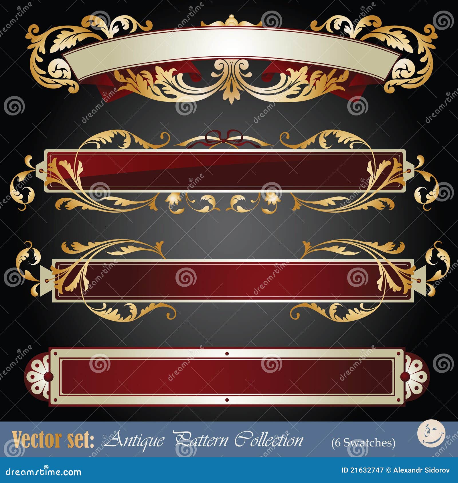 Gold banner elements stock vector. Illustration of blank - 21632747