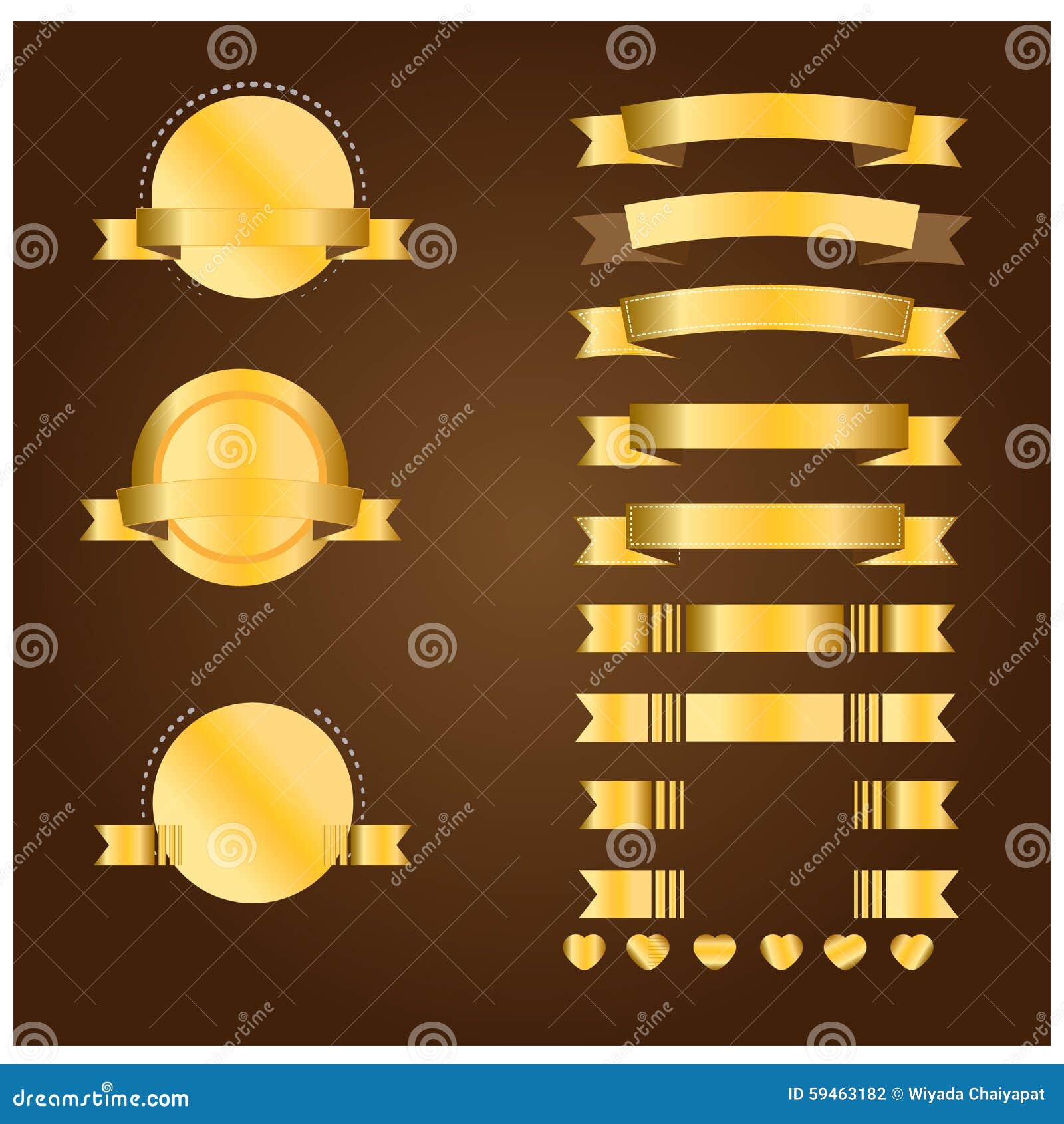 Gold banner and ribbon stock illustration. Illustration of blank - 59463182