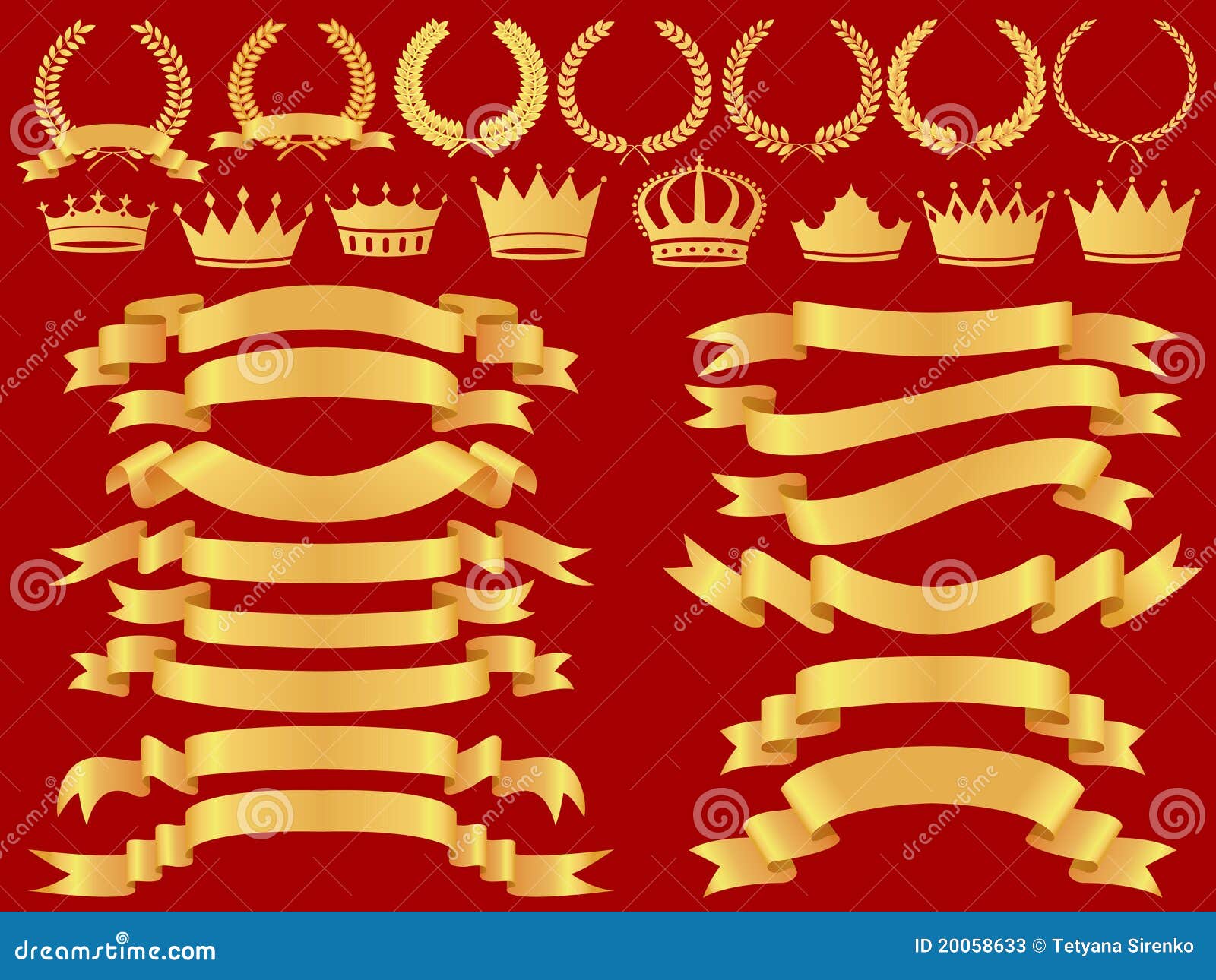 Gold banner set stock vector. Illustration of ancient - 20058633