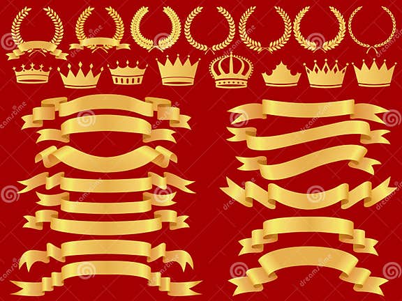 Gold banner set stock vector. Illustration of ancient - 20058633