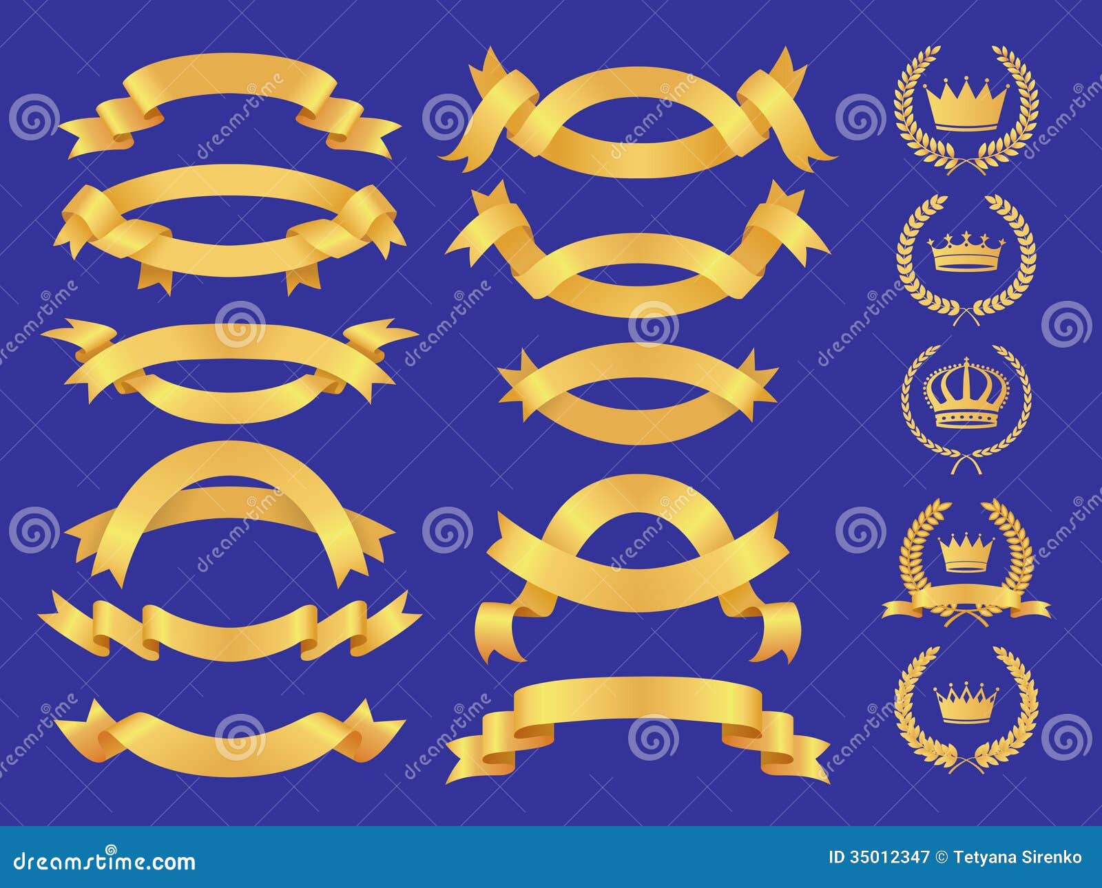 Gold banner set stock vector. Illustration of elegance - 35012347