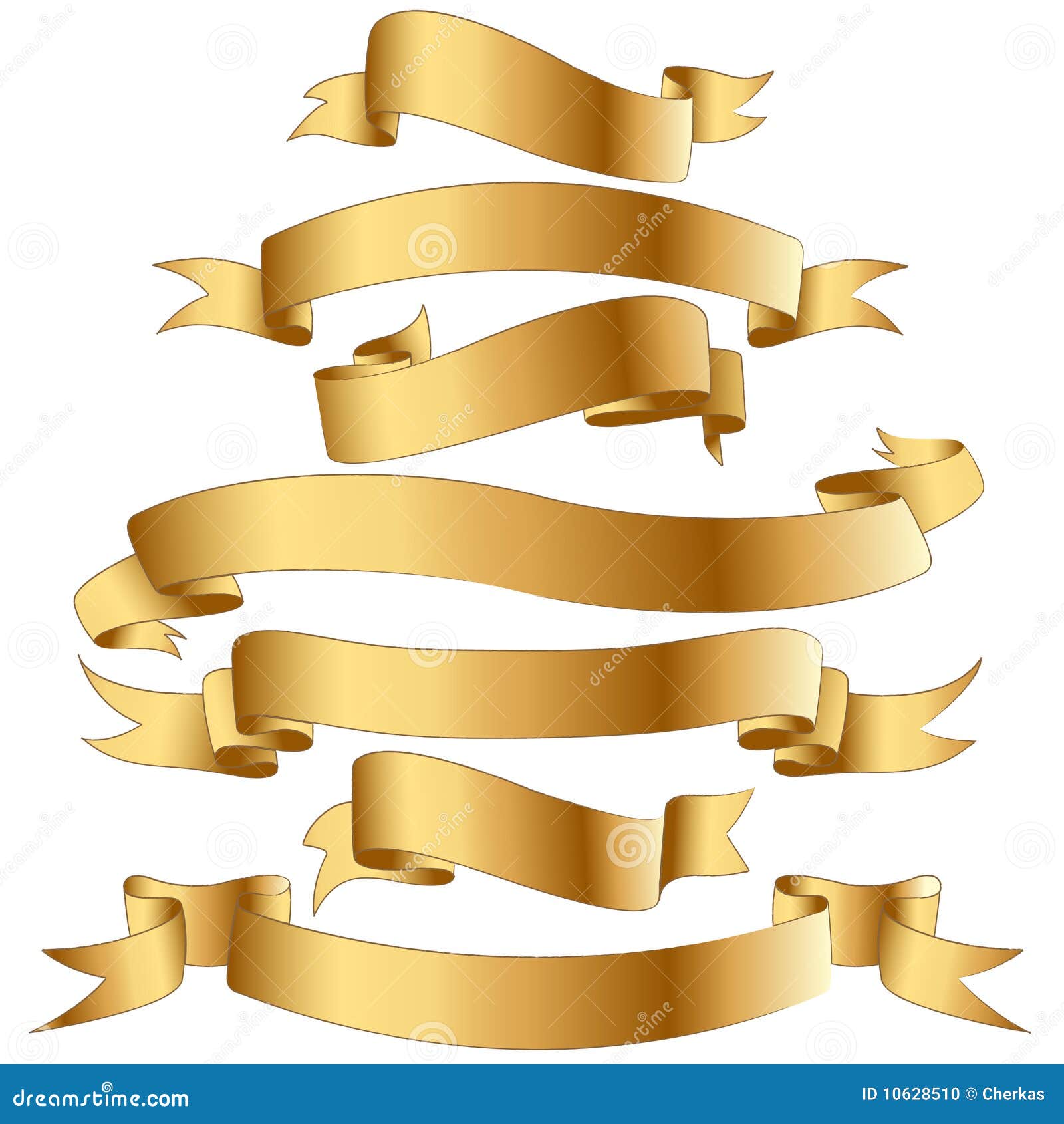 Gold banners. stock vector. Illustration of antique, curled - 10628510