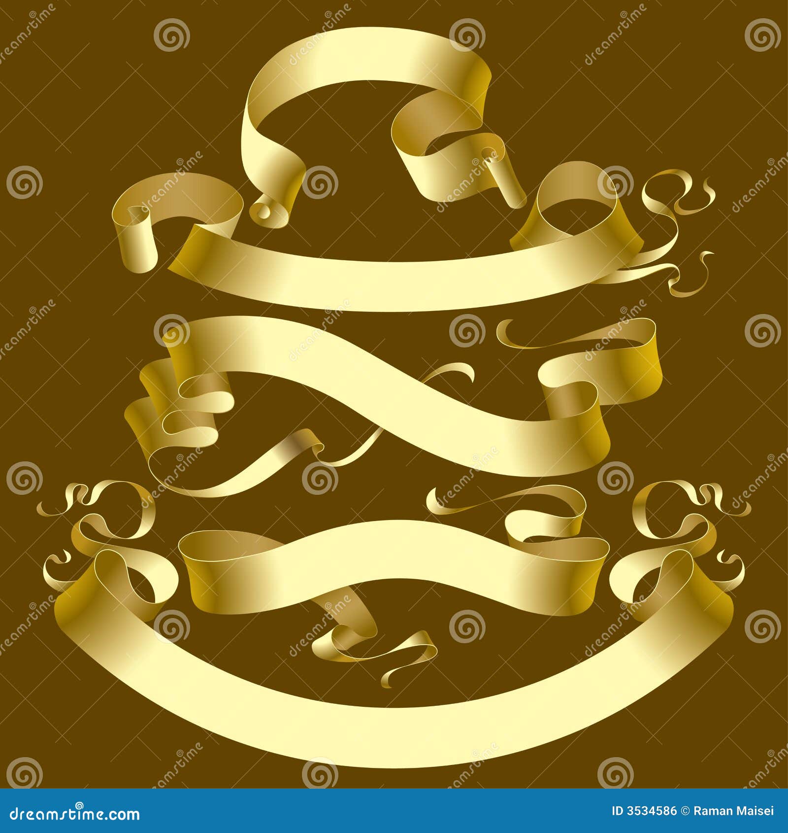 Gold banners stock vector. Illustration of decoration - 3534586