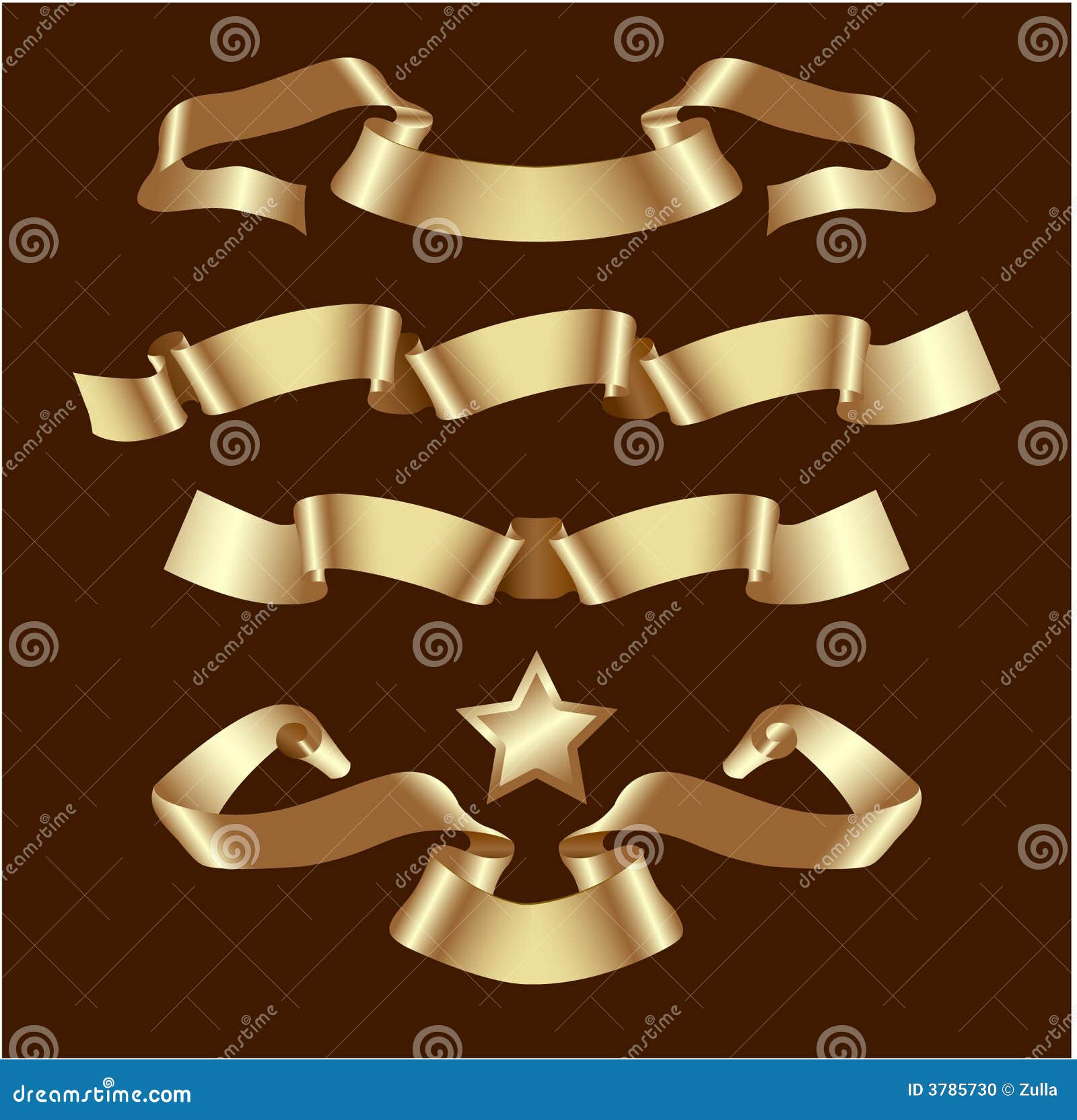 Gold banners stock vector. Illustration of pattern, medium - 3785730