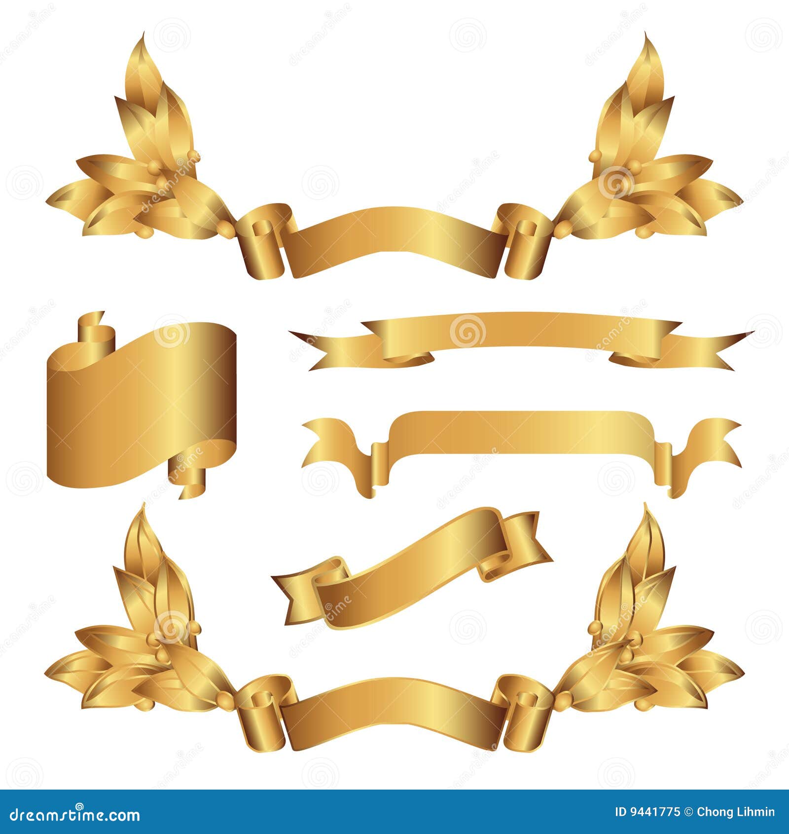 Gold Banners stock vector. Illustration of label, flag - 9441775