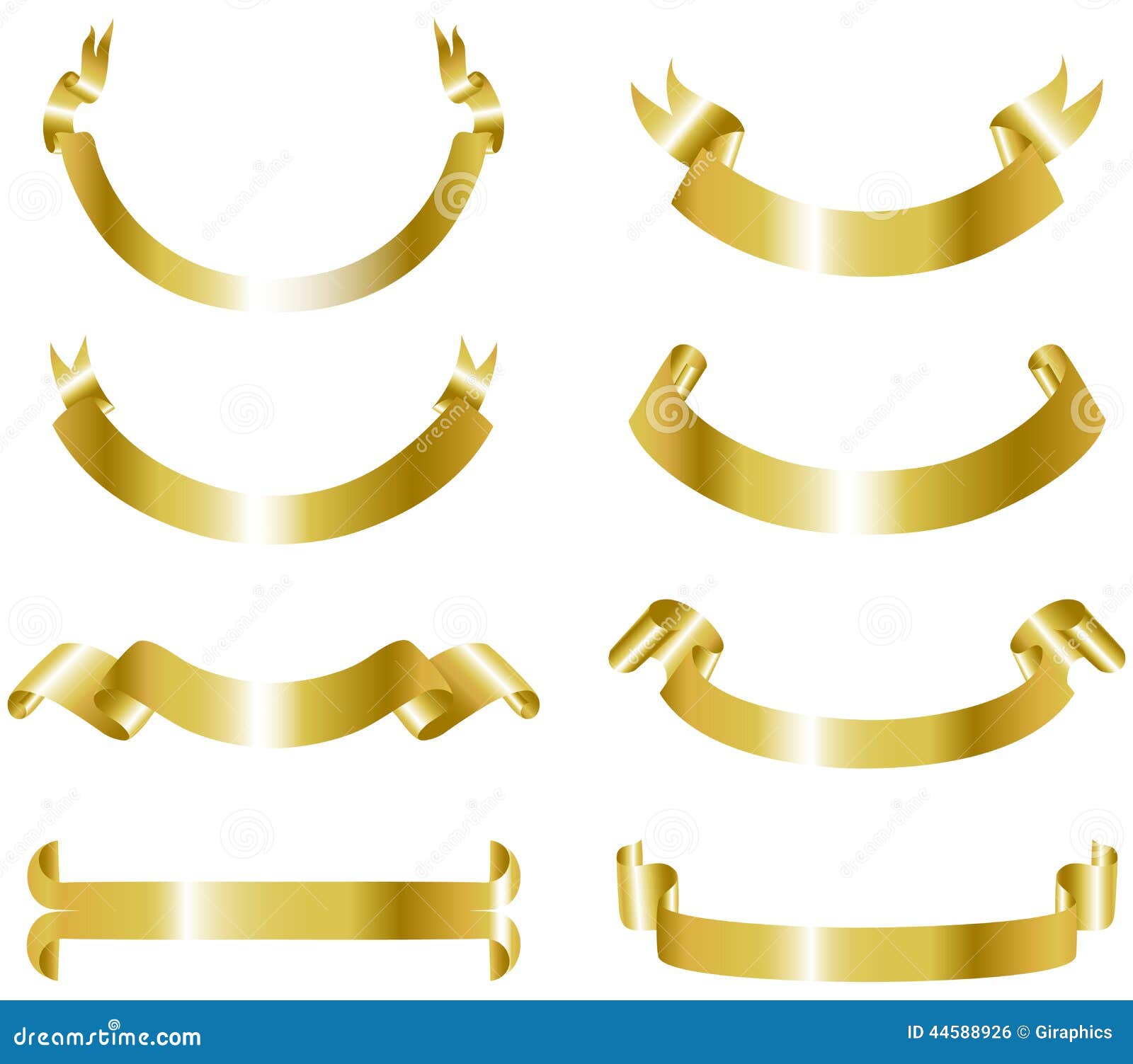 Gold Banners Collection stock vector. Illustration of curl - 44588926