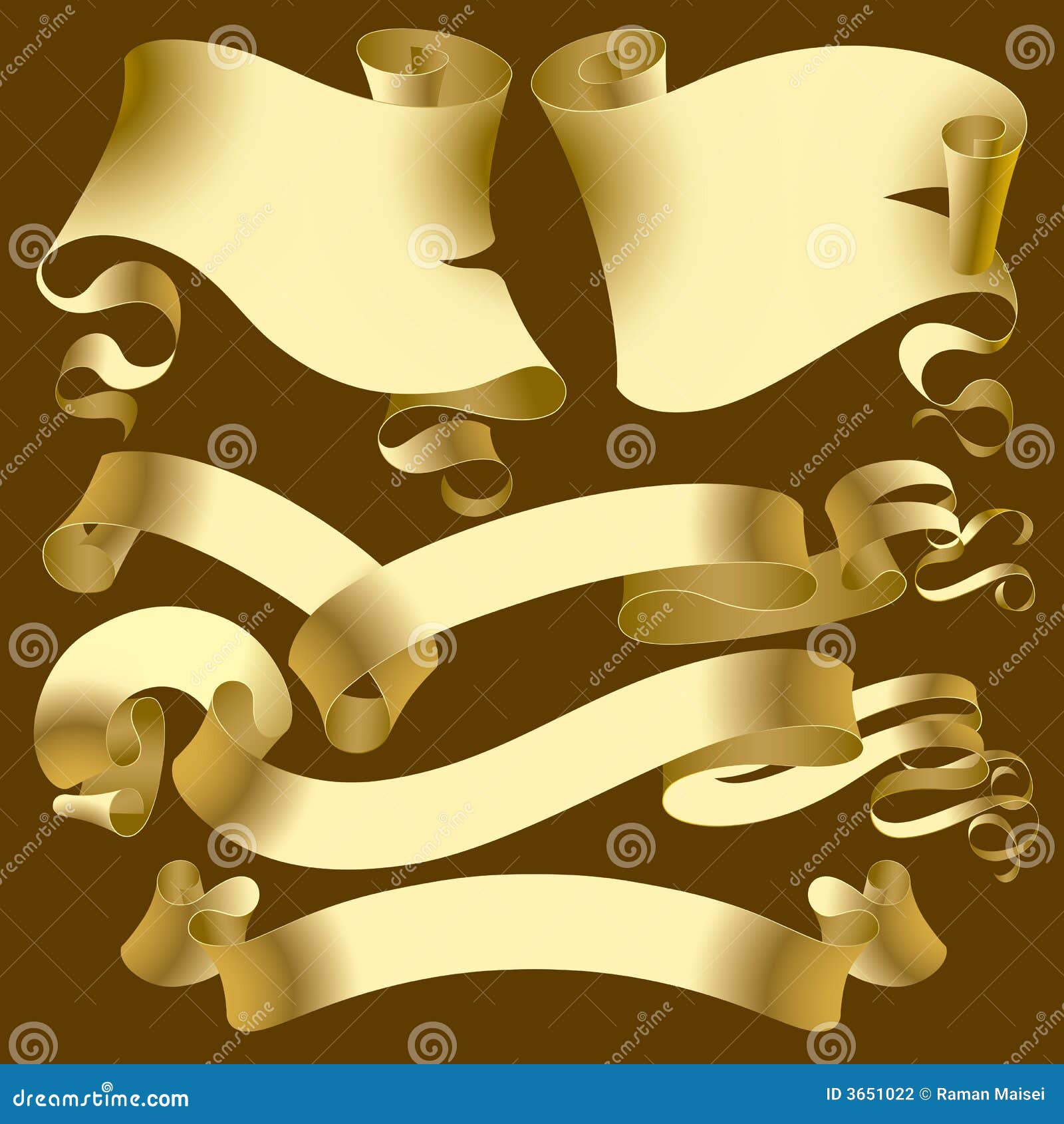 Gold banners II stock vector. Illustration of elegant - 3651022