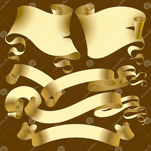 Gold banners II stock vector. Illustration of elegant - 3651022