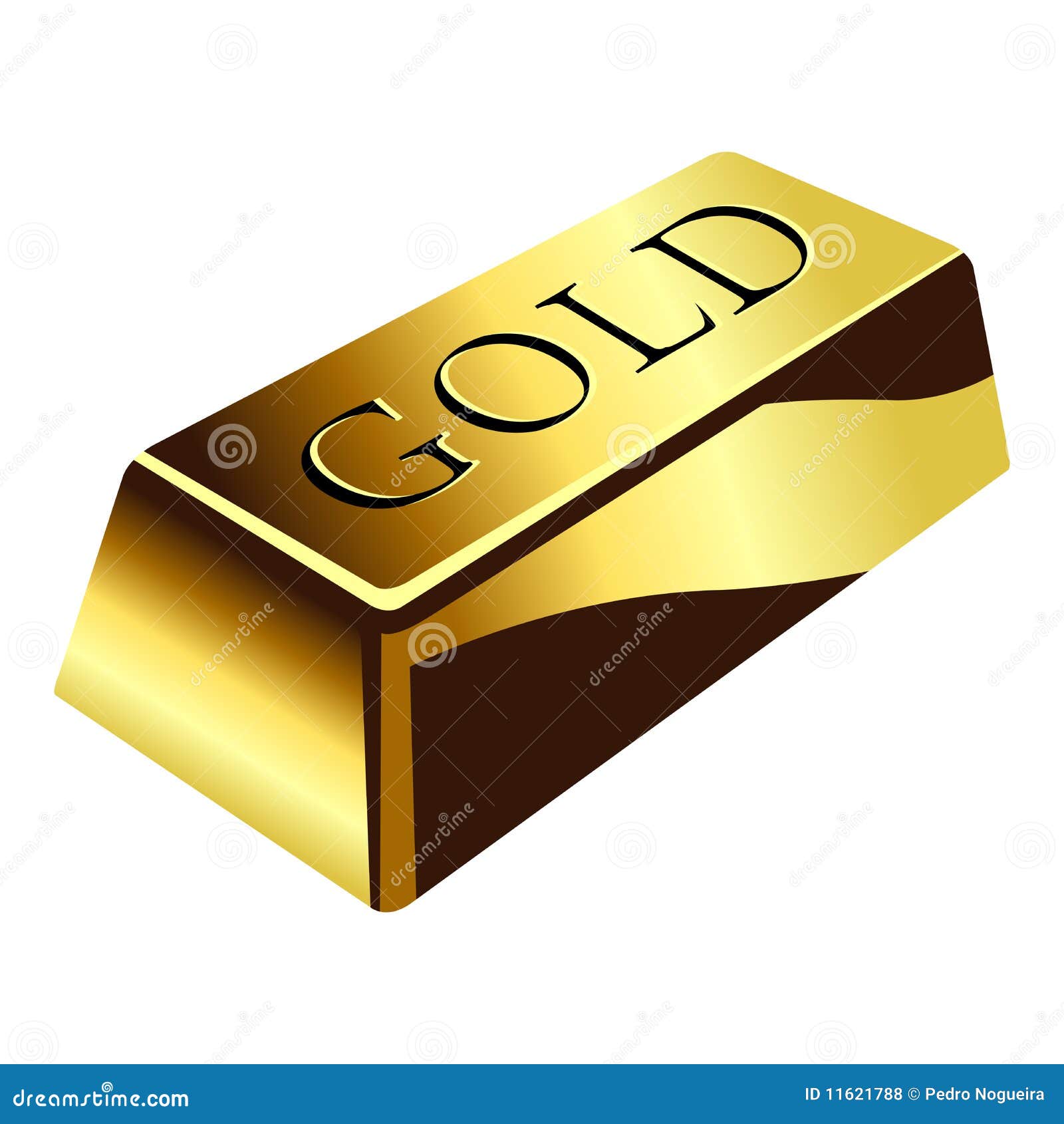 Gold bar stock vector. Illustration of treasury, gold - 11621788
