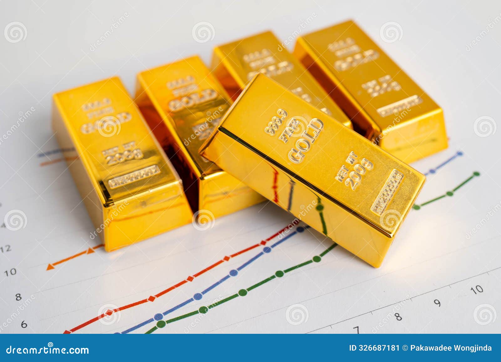 Gold Bar on Graph Static, Finance and Economy Stock Image - Image of ...
