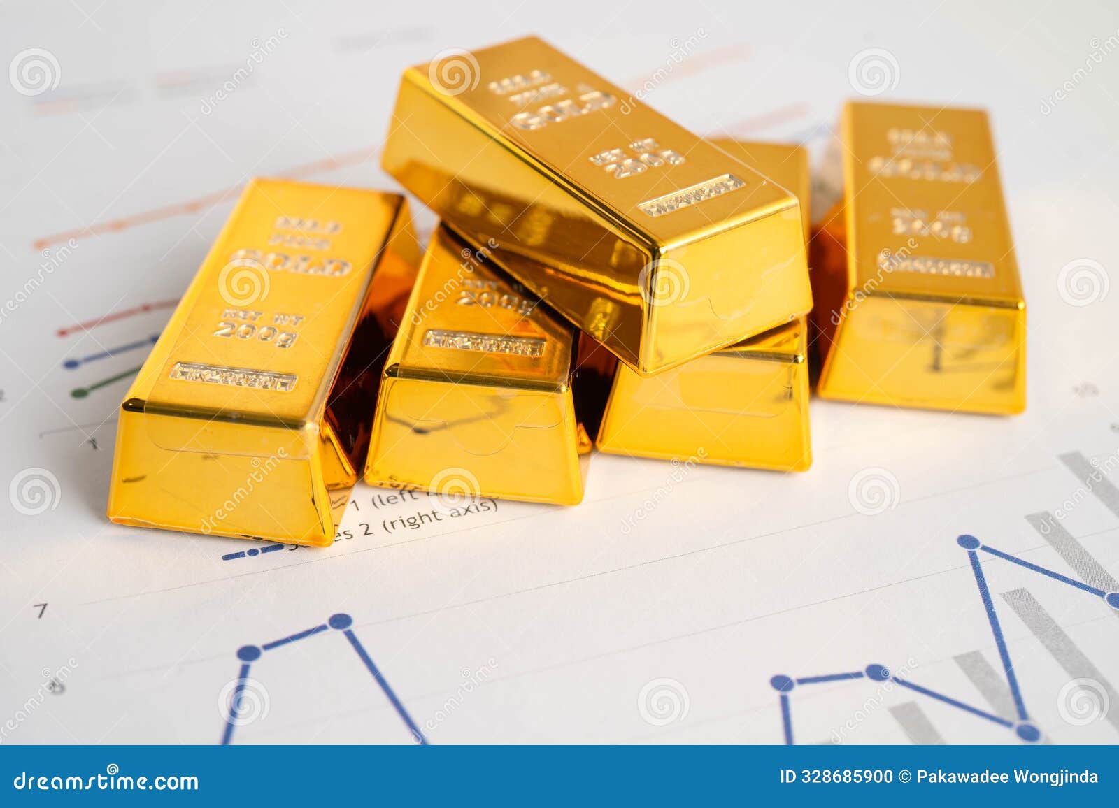 Gold Bar on Graph Static, Finance and Economy Stock Photo - Image of ...