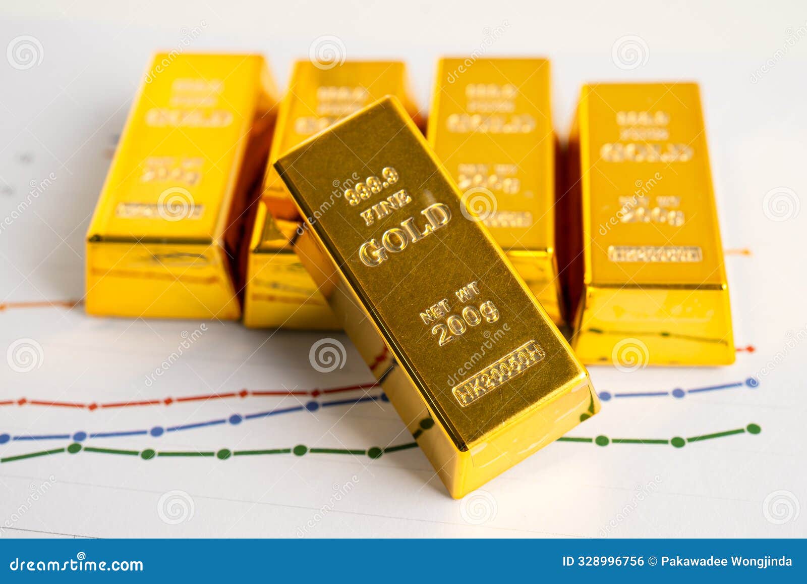 Gold Bar on Graph Static, Finance and Economy Stock Photo - Image of ...