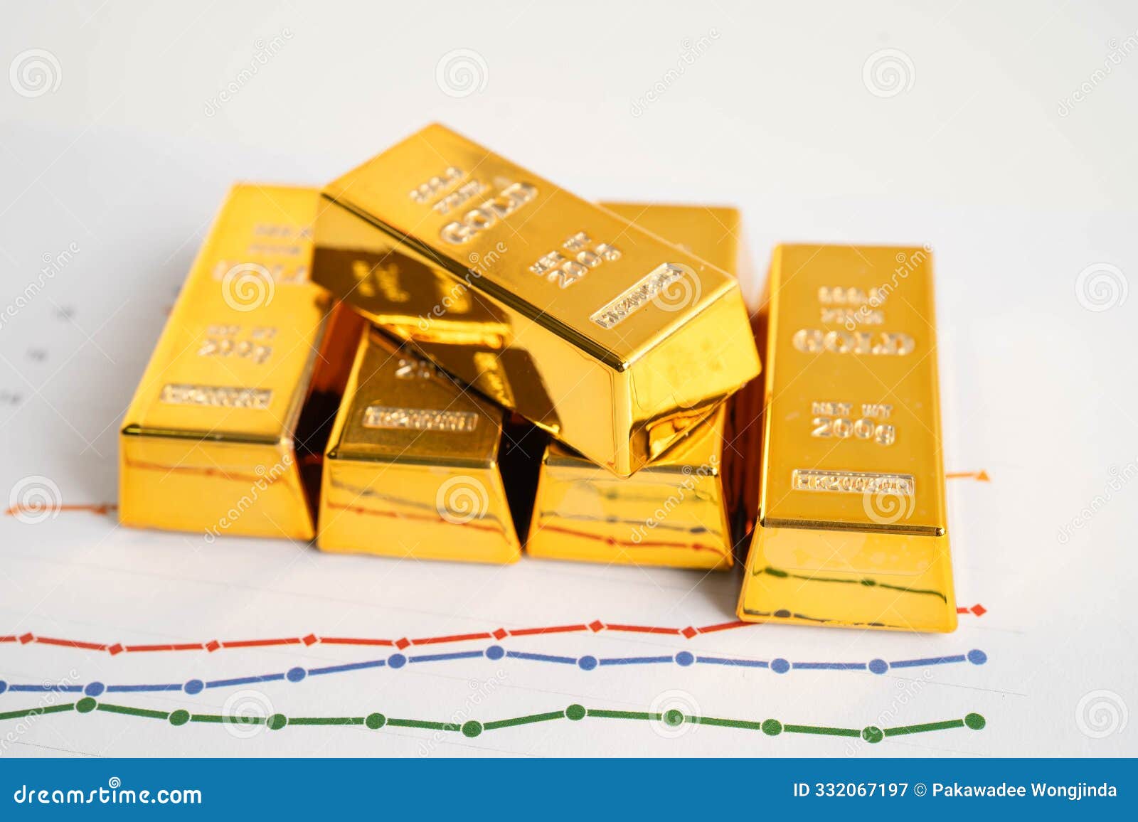 Gold Bar on Graph Static, Finance and Economy Stock Image - Image of ...