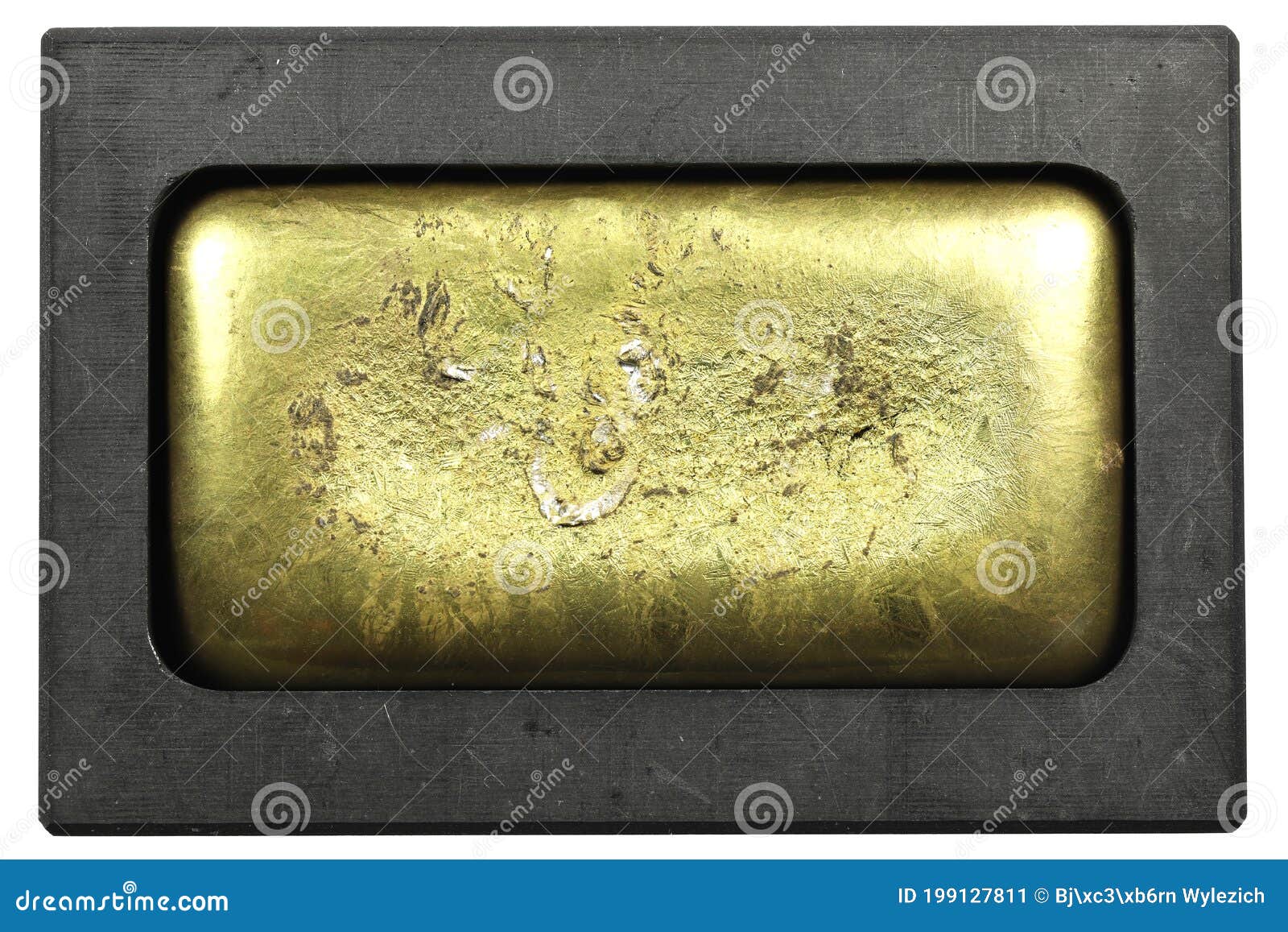 Gold bar in graphite mold stock image. Image of purity - 199127811