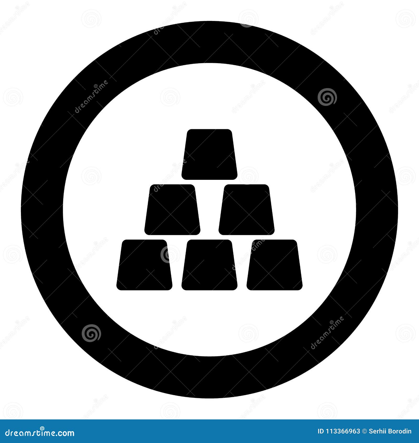 Gold Bar Icon Black Color in Circle Stock Vector - Illustration of ...