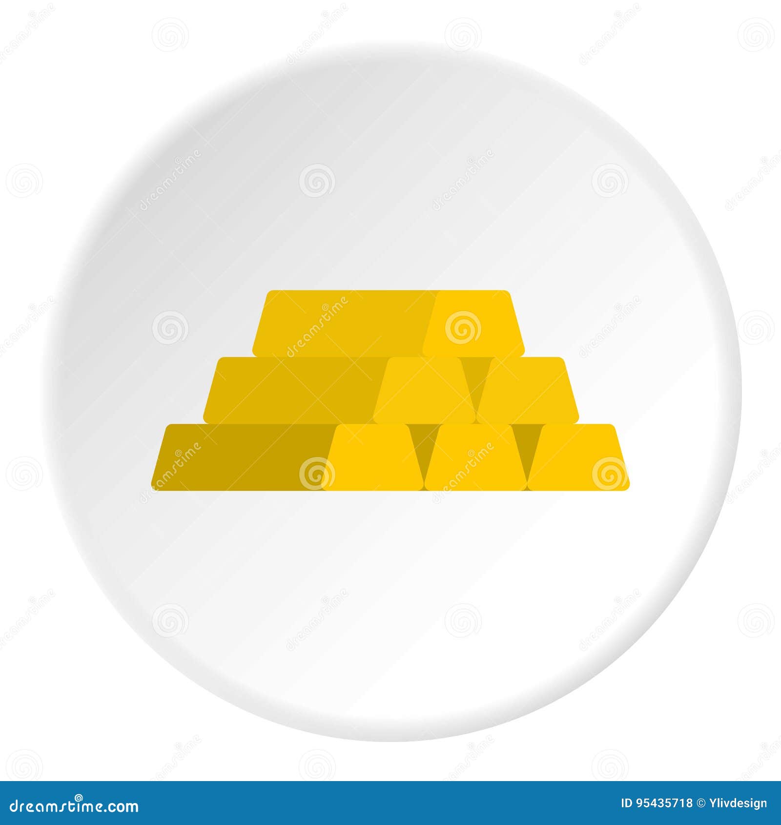 Gold bar icon circle stock vector. Illustration of flat - 95435718