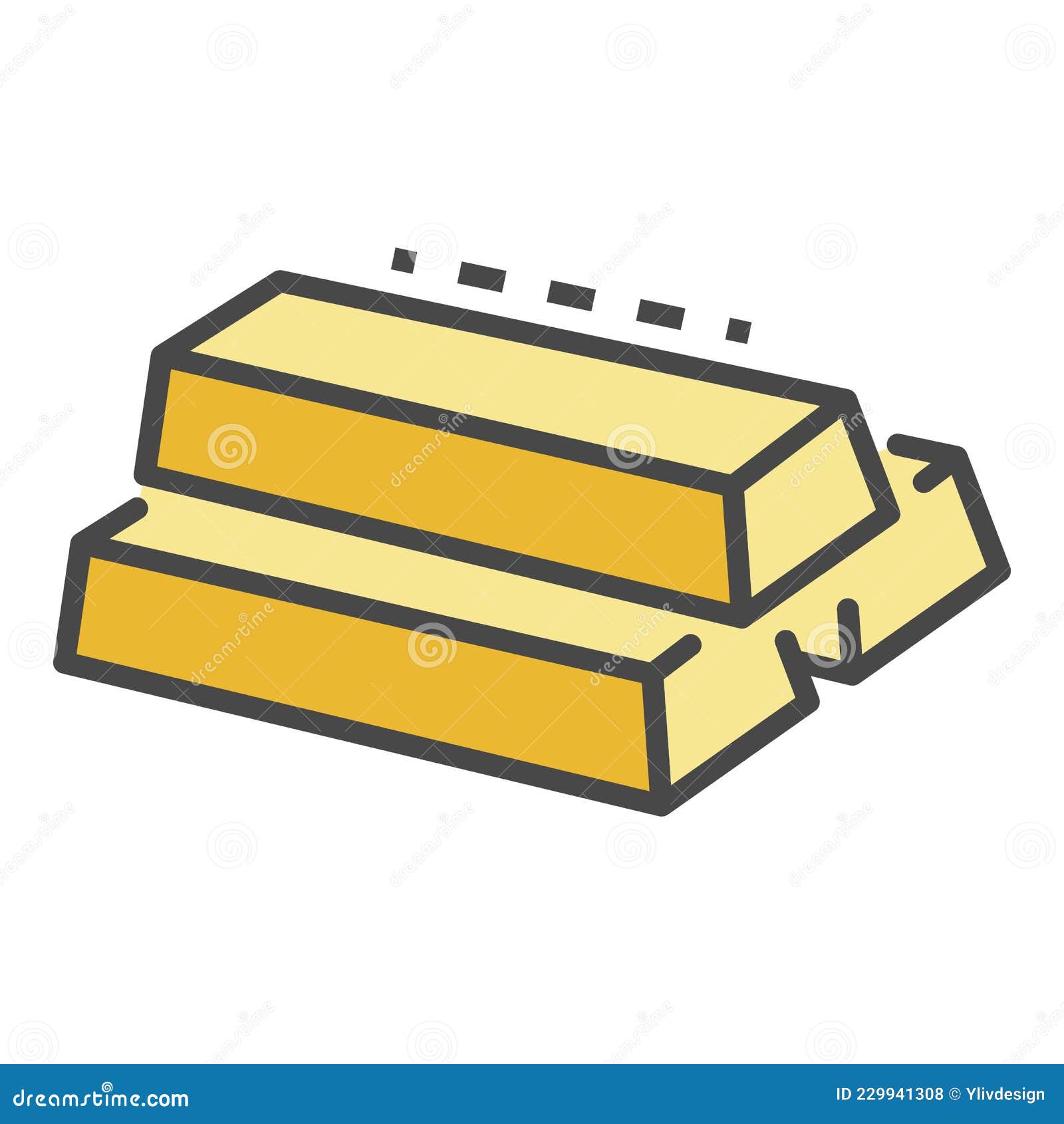 Gold Bar Icon Color Outline Vector Stock Vector - Illustration of ...