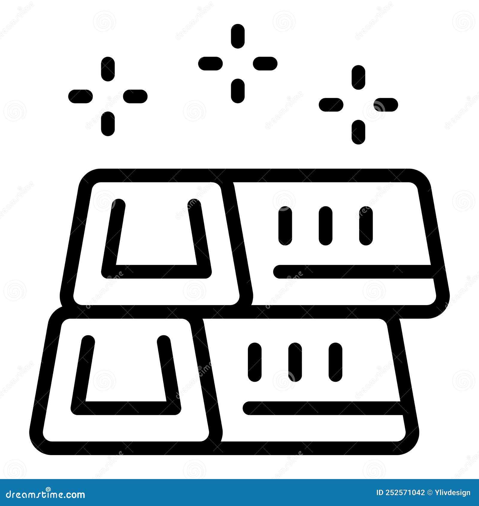 Gold Bar Icon Outline Vector. Mine Game Stock Vector - Illustration of ...