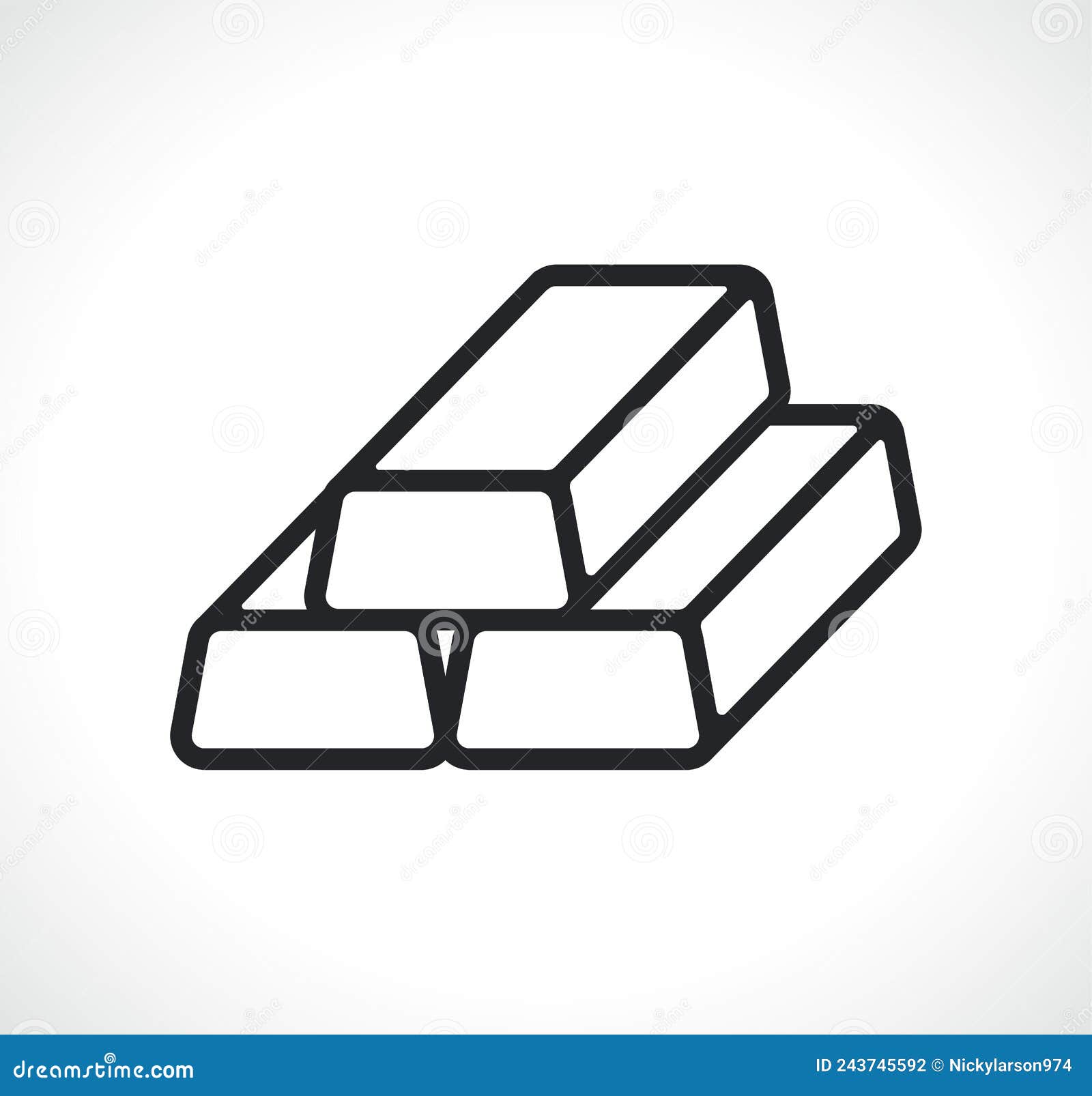 Gold bar or ingot icon stock vector. Illustration of symbol - 243745592