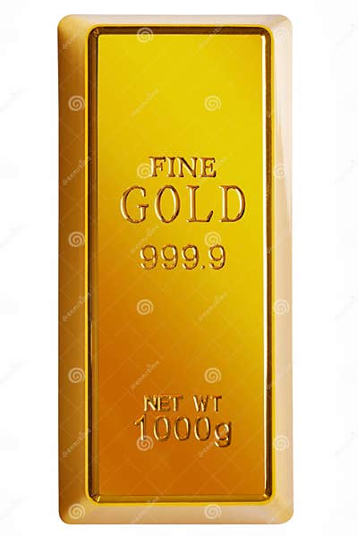 Gold Bar Isolated with Clipping Path Stock Photo - Image of path ...