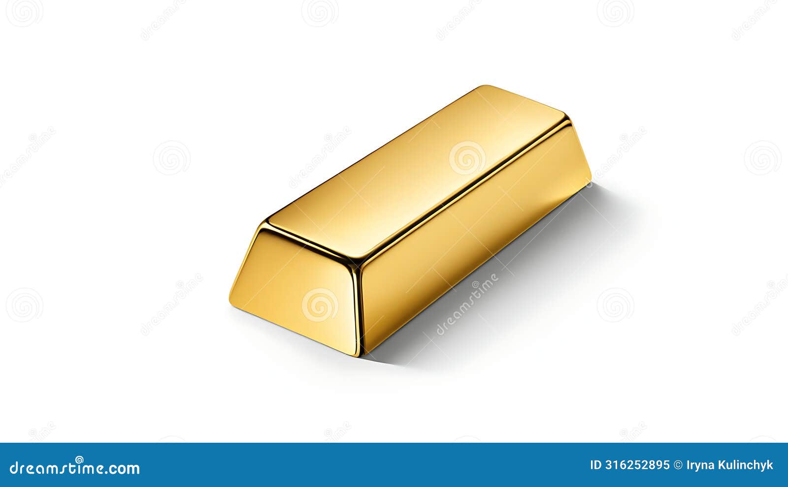 Gold Bar Isolated on White Background. Clean, No Marks, 3D Rendering ...