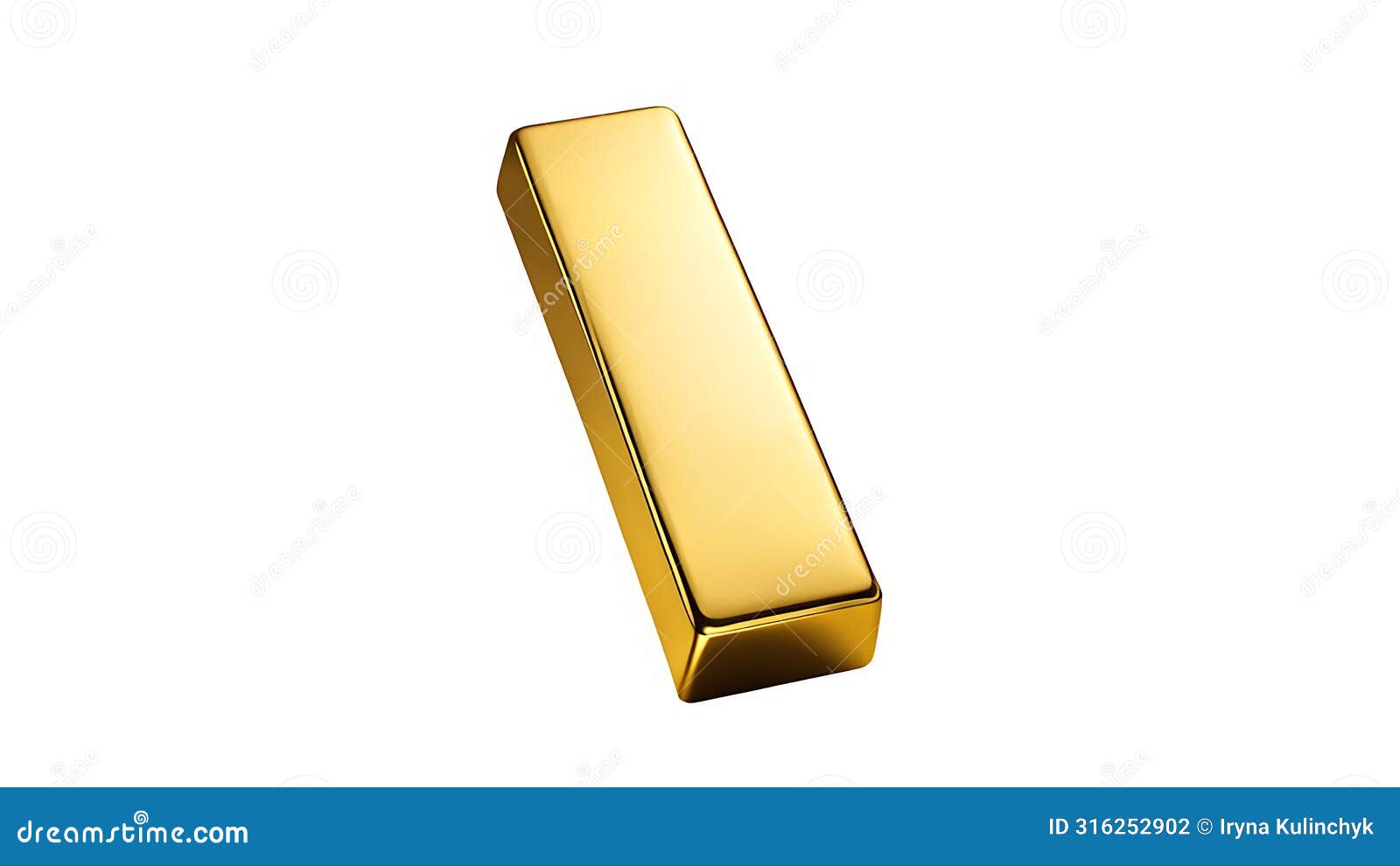 Gold Bar Isolated on White Background. Clean, No Marks, 3D Rendering ...