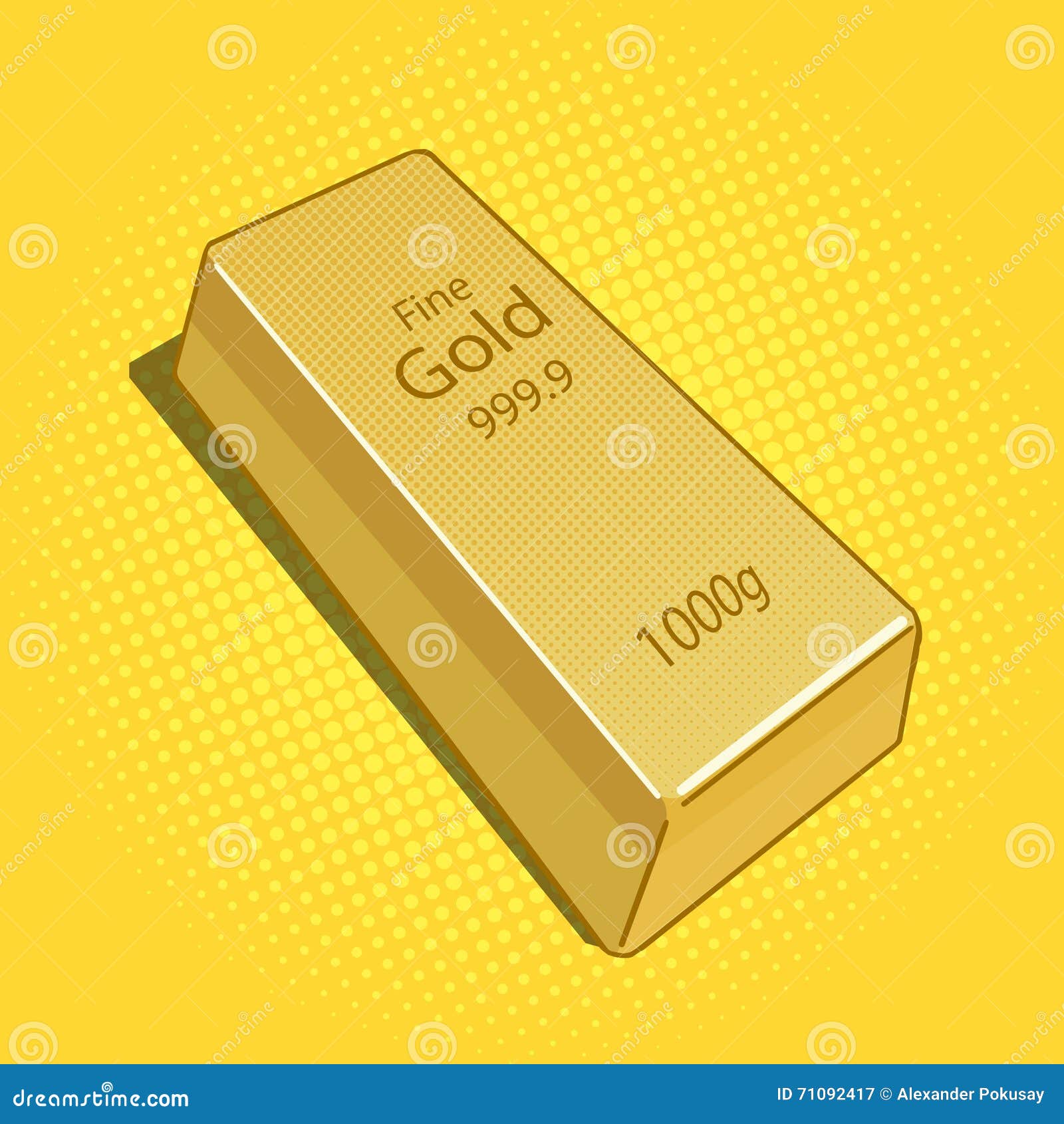 Gold Bar Pop Art Vector Illustration Stock Vector - Illustration of ...