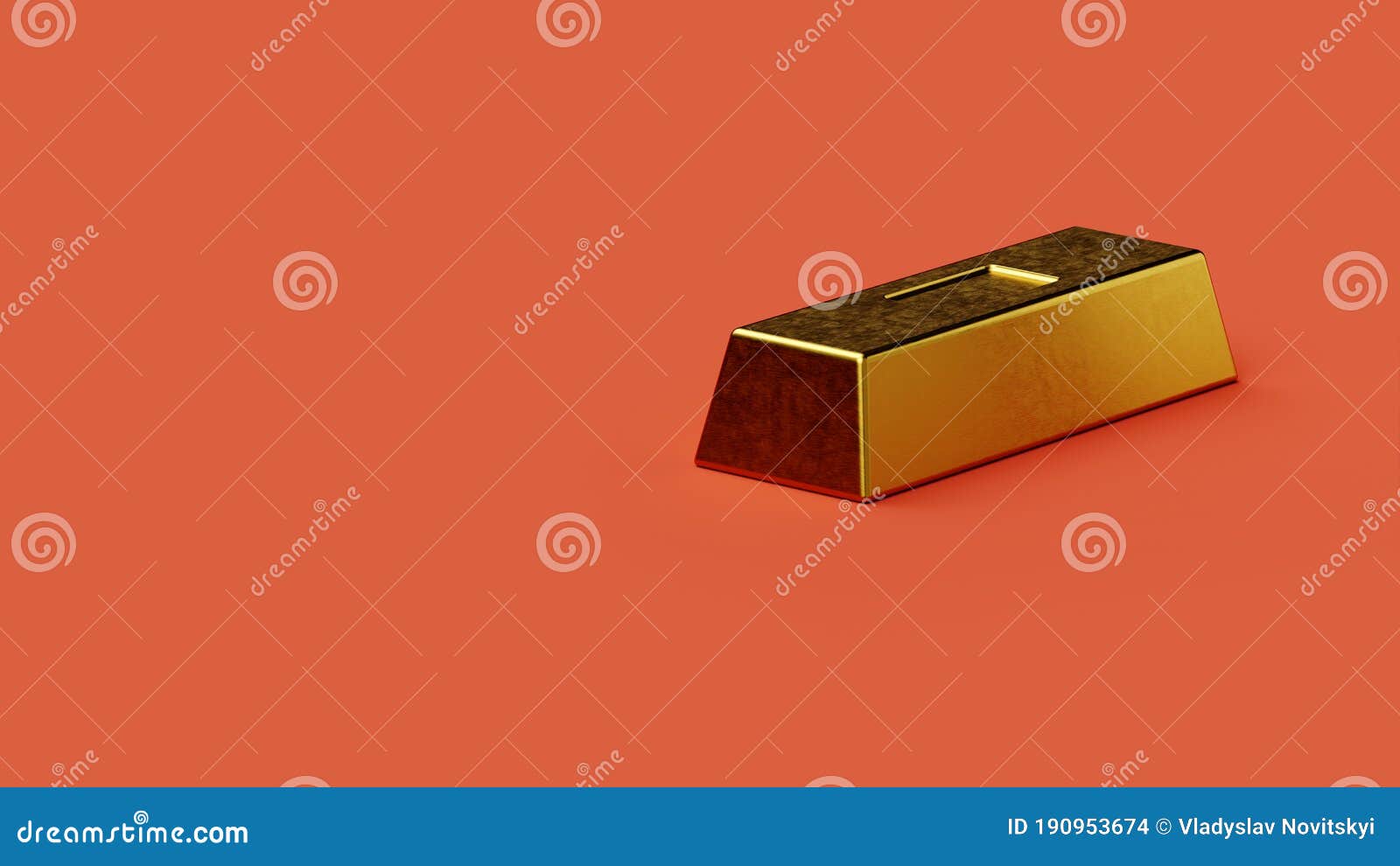 Gold bar on red background stock illustration. Illustration of money ...