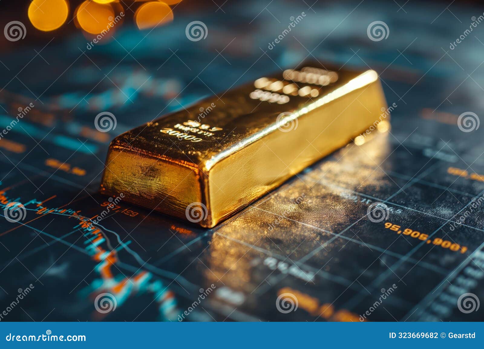 A Gold Bar Resting on Financial Trading Worksheet. Stock Photo - Image ...