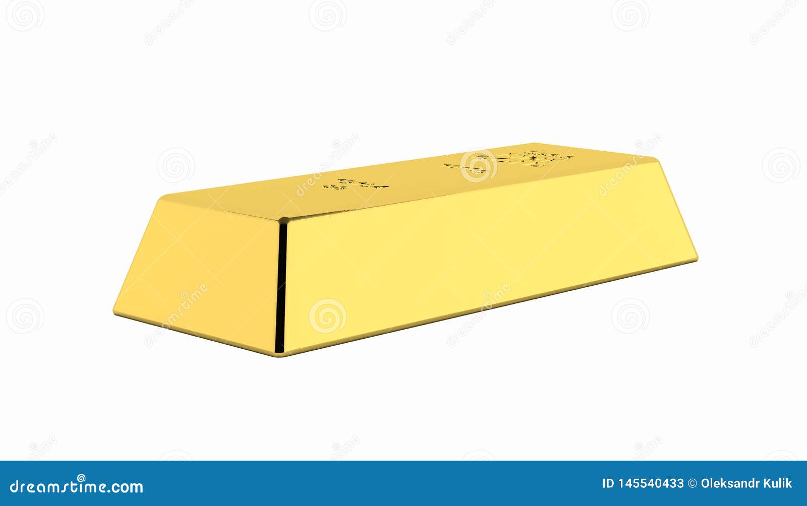Gold Bar without Shadow on White Background 3d Stock Illustration ...