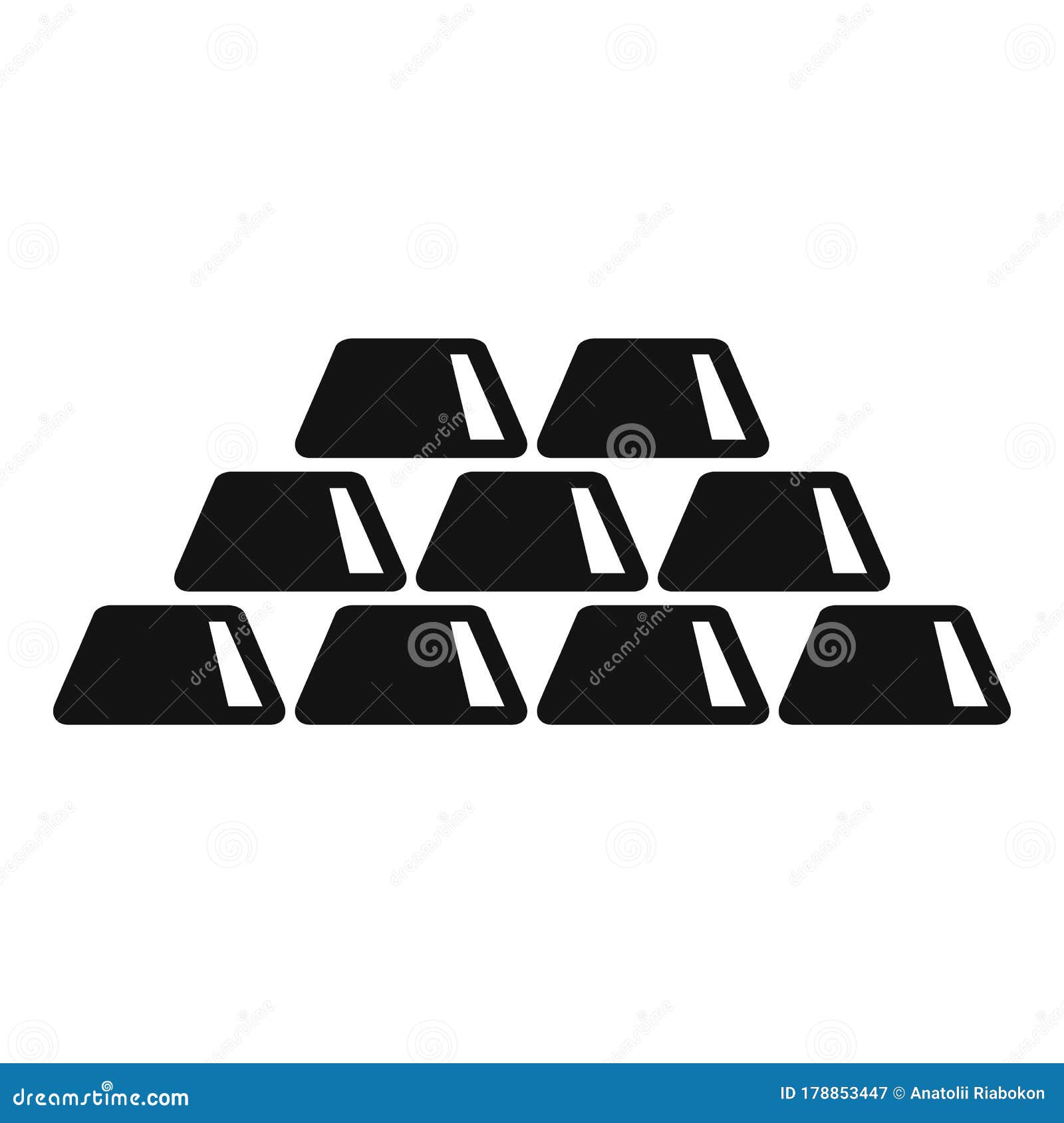 Gold Bar Stack Icon, Simple Style Stock Vector - Illustration of ...