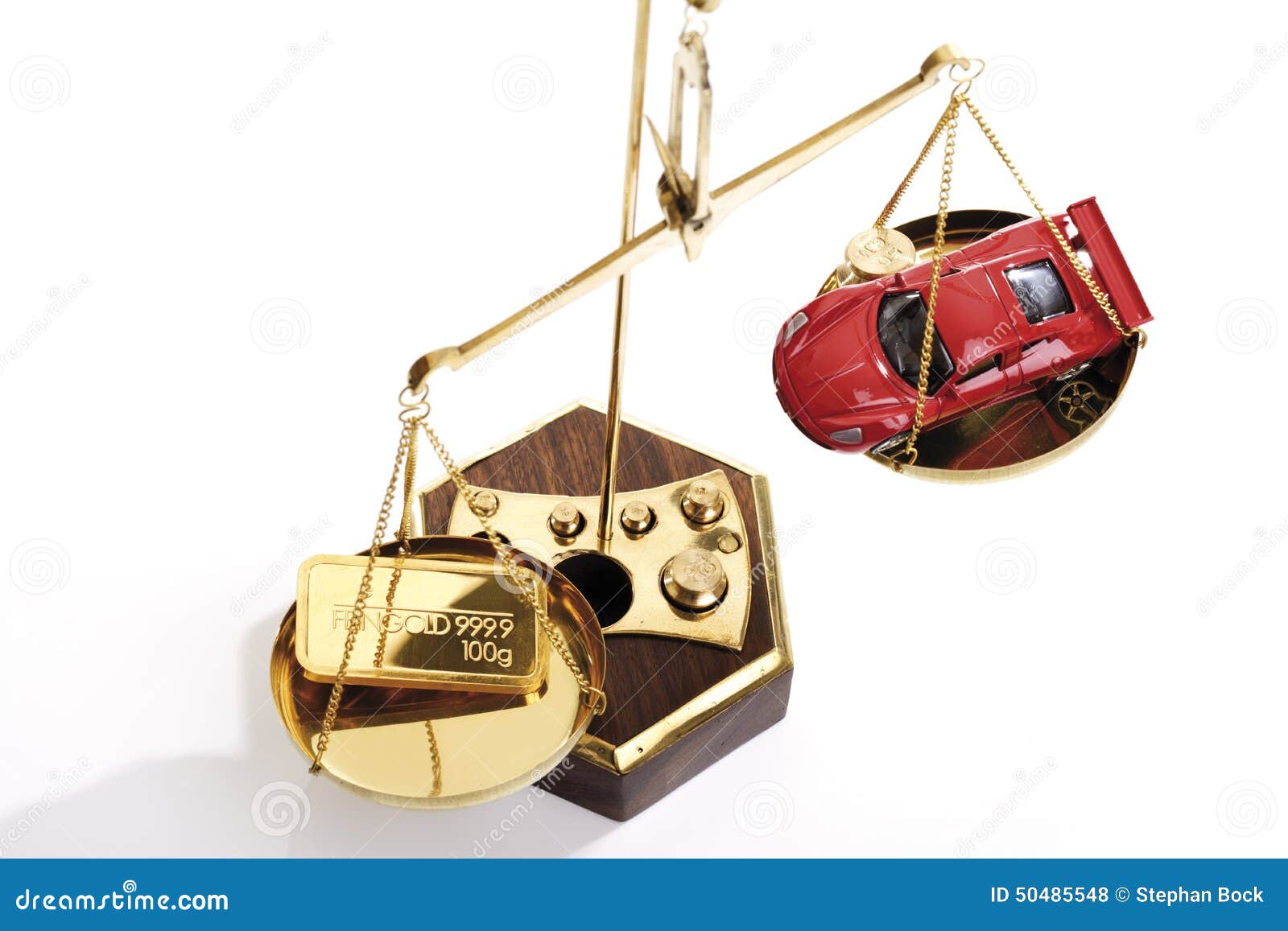 Gold Bar and Toy Car on Scale Stock Photo - Image of bullion, luxury ...